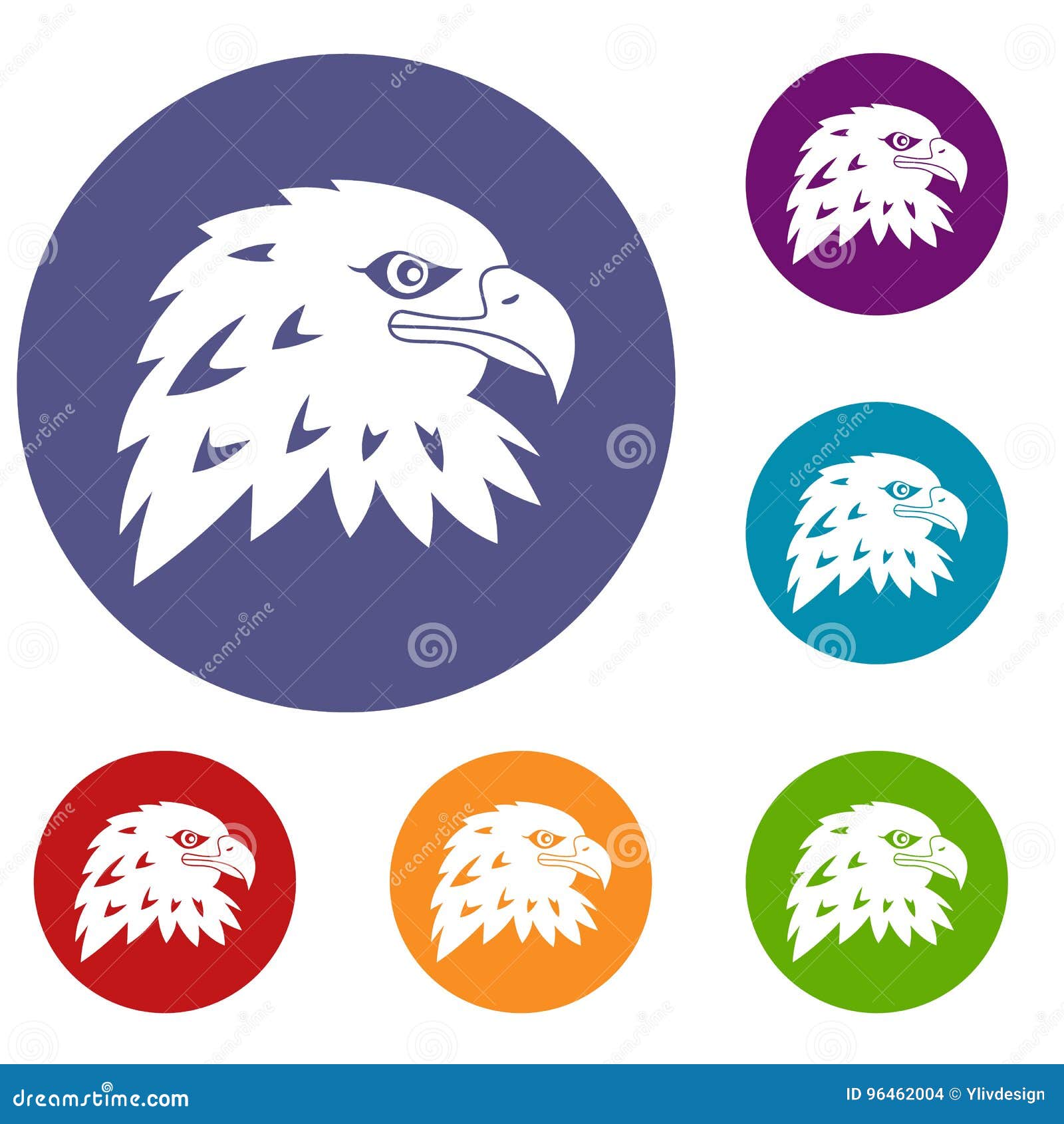 Eagle icons set stock vector. Illustration of eagle, green - 96462004