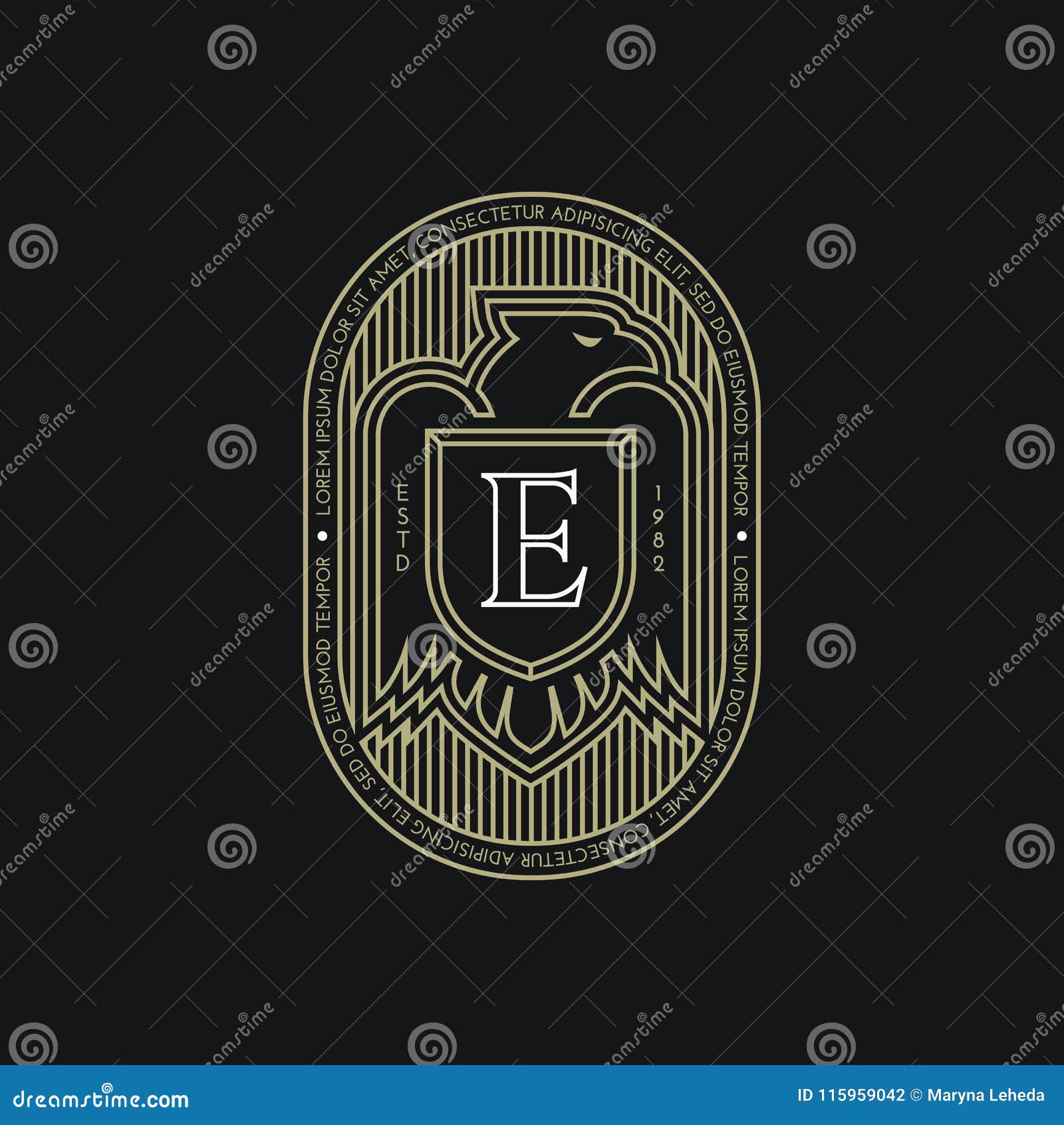 Eagle label tepmlate stock vector. Illustration of courage - 115959042
