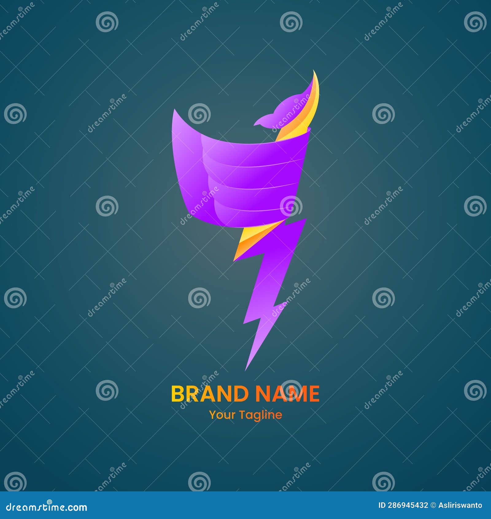 Eagle and Lightning Logo Concept. Modern, Gradient and Color Style ...