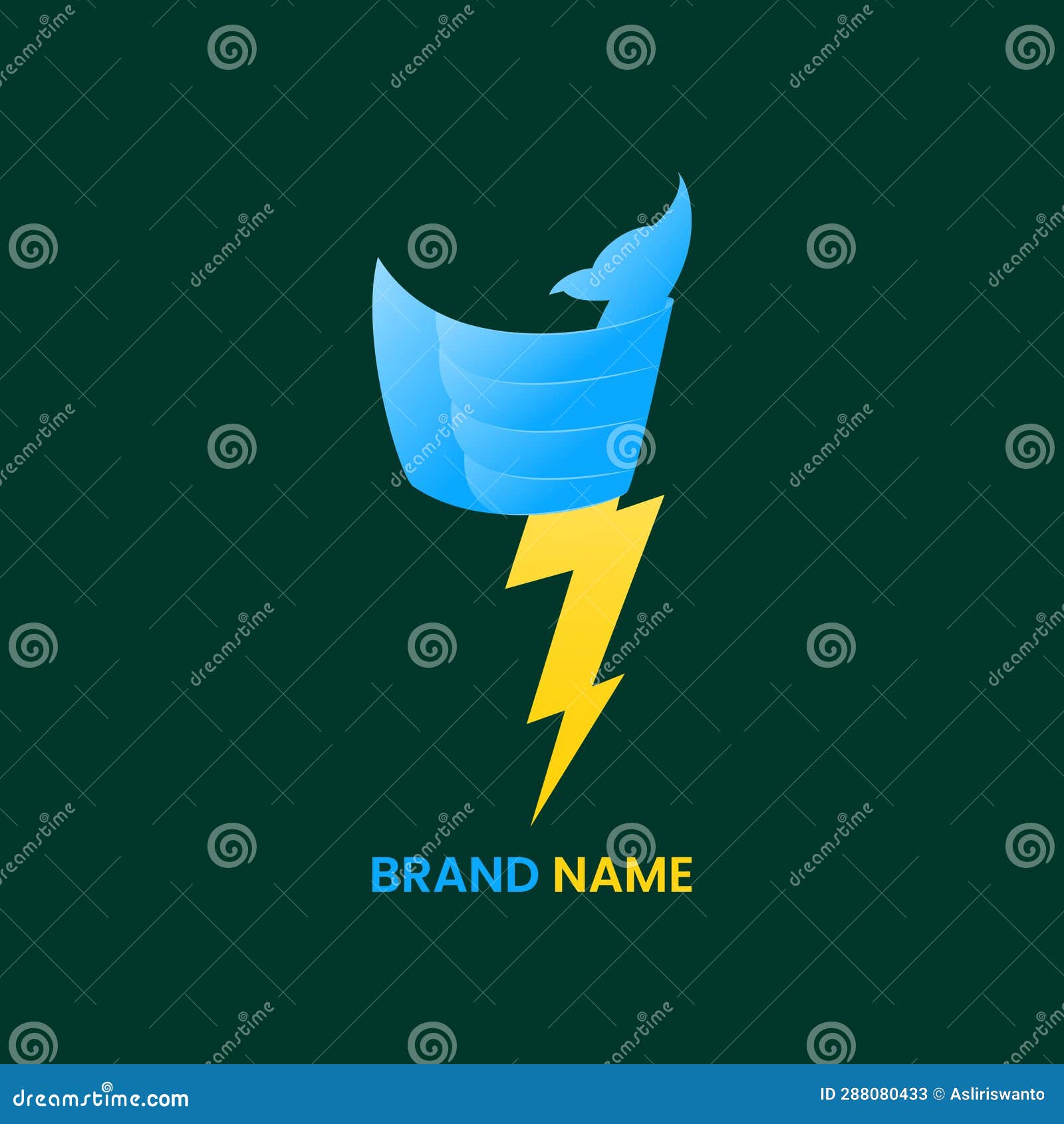 Blue Eagle and Lightning Logo Concept Stock Illustration - Illustration of bird, vector: 288080433