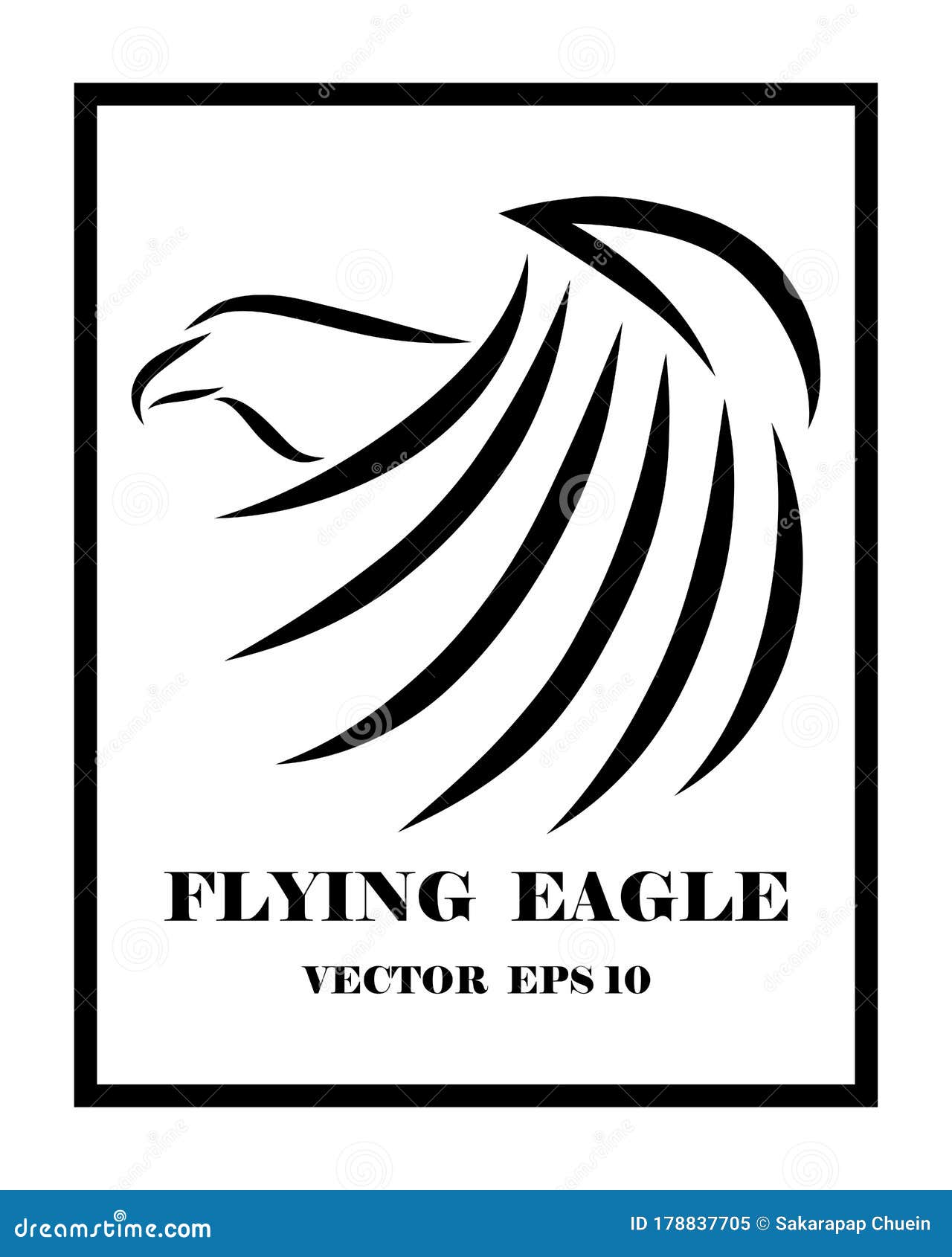 Eagle Line Art Vector Logo Eps 10 Stock Vector - Illustration of emblem ...