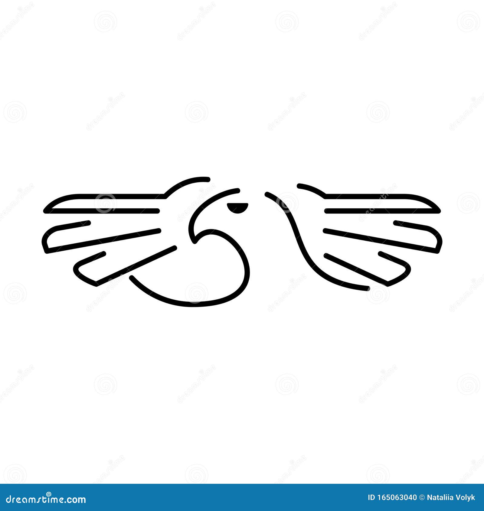 Eagle line icon stock vector. Illustration of label - 165063040