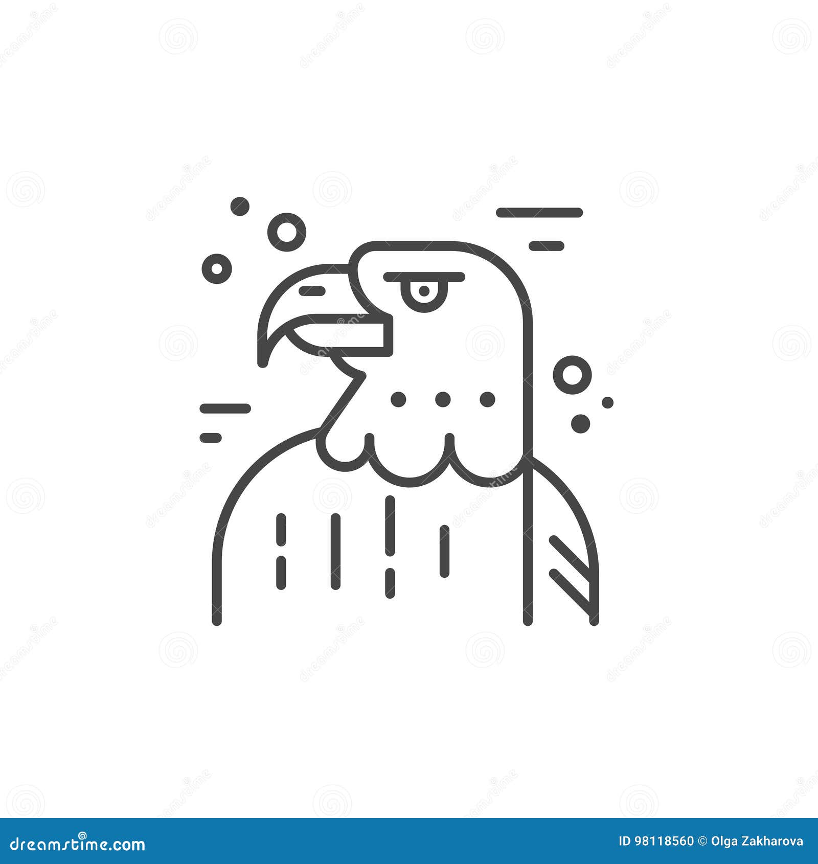 Eagle Line Icon stock vector. Illustration of america - 98118560