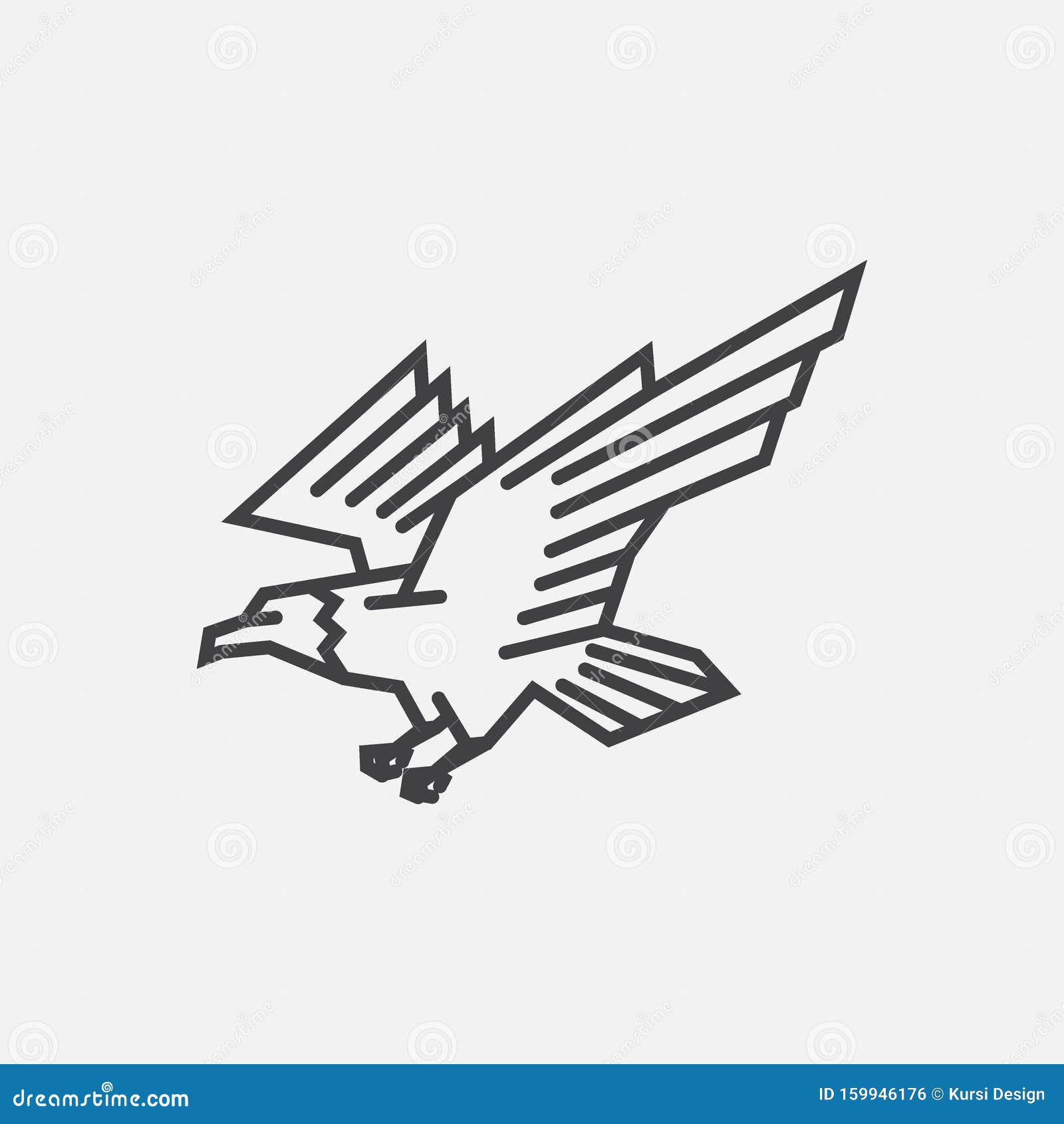 Eagle Linear Icon Design, Hawk Logo, Falcon Illustration Stock ...