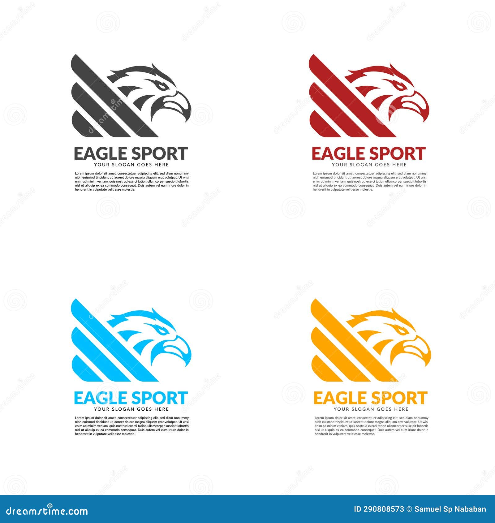Eagle Head Silhouette Logo for Muti-purpose Company Vector Format Stock ...