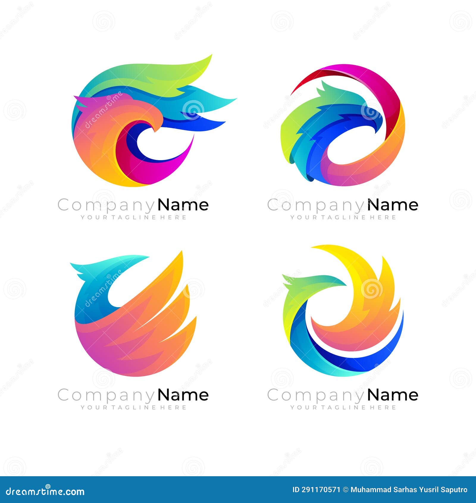 Eagle Logo with Circle Design Colorful, 3d Style Logos Stock Vector ...