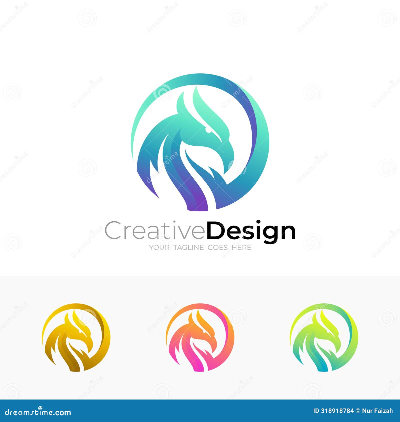 Eagle Logo with Circle Design Vector, Colorful Style Stock Vector ...