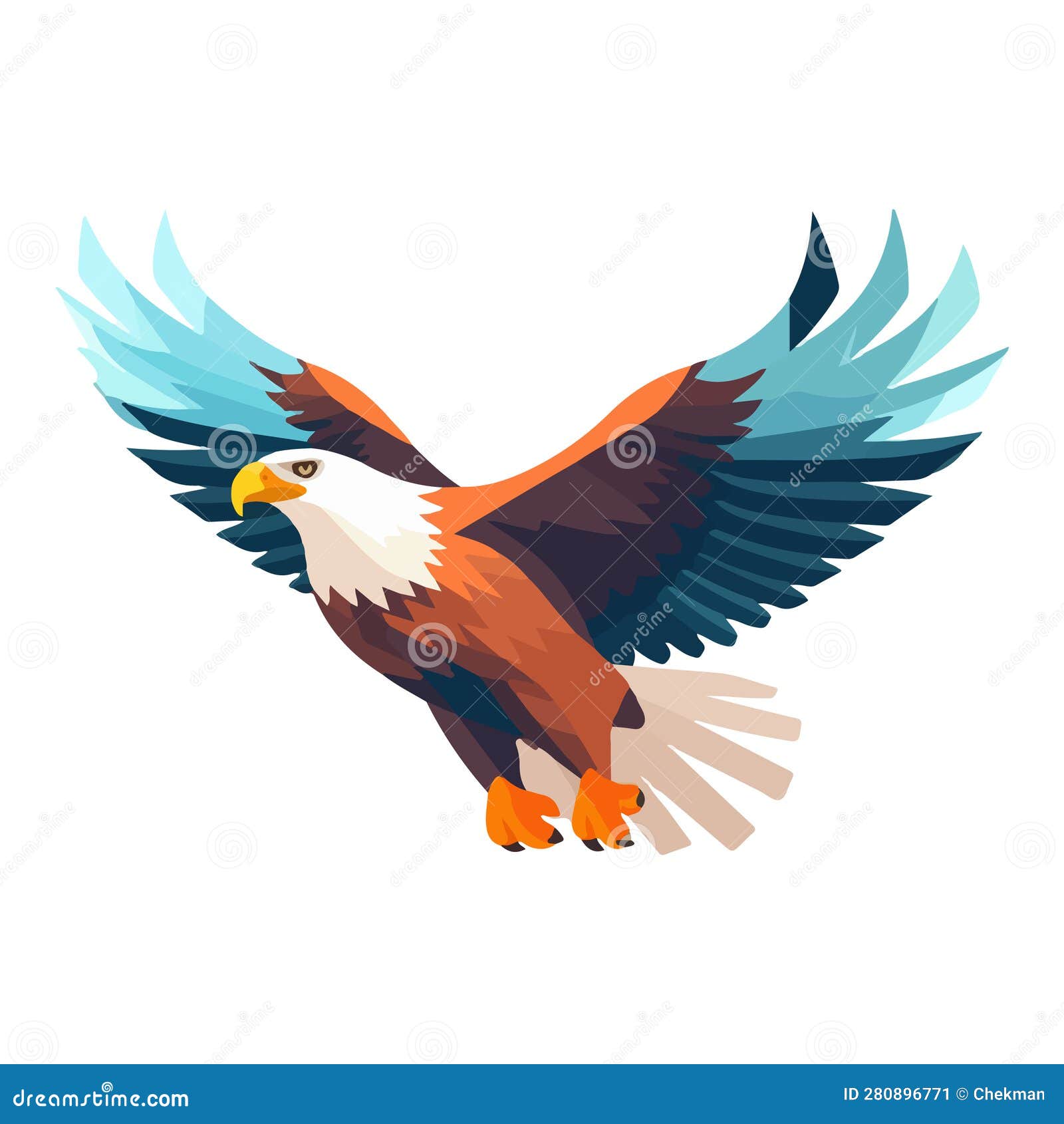 Eagle Logo Design. Image of Flying Eagle. Cute Eagle Emblem. Generated ...