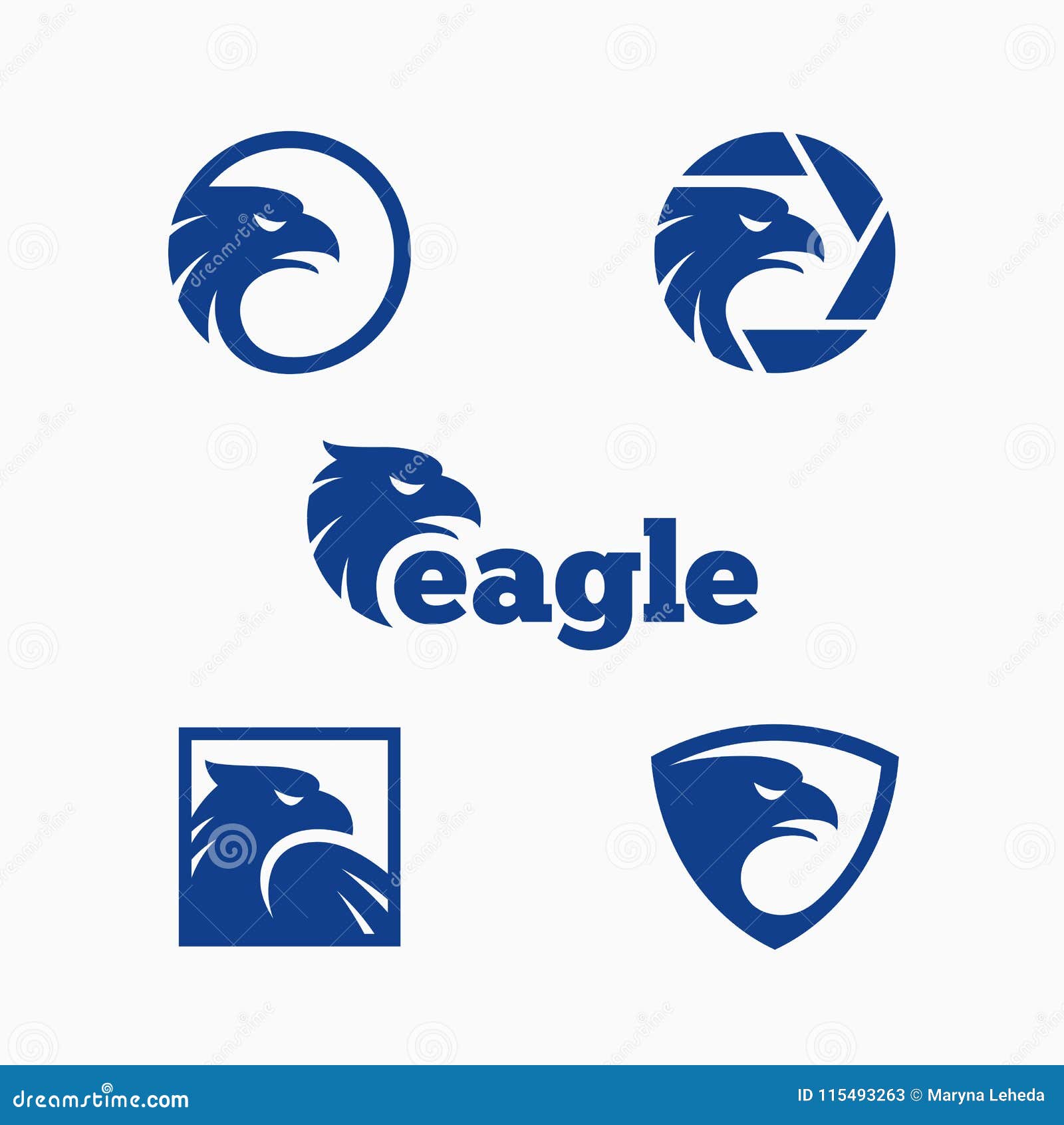 Eagle Logo Set ilustración del vector. Ilustración de vector - 115493263