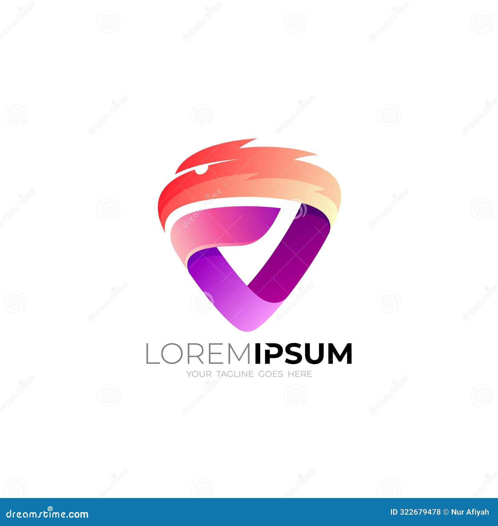 Eagle Logo and Triangle Design Combination, 3d Style Design Stock Photo ...