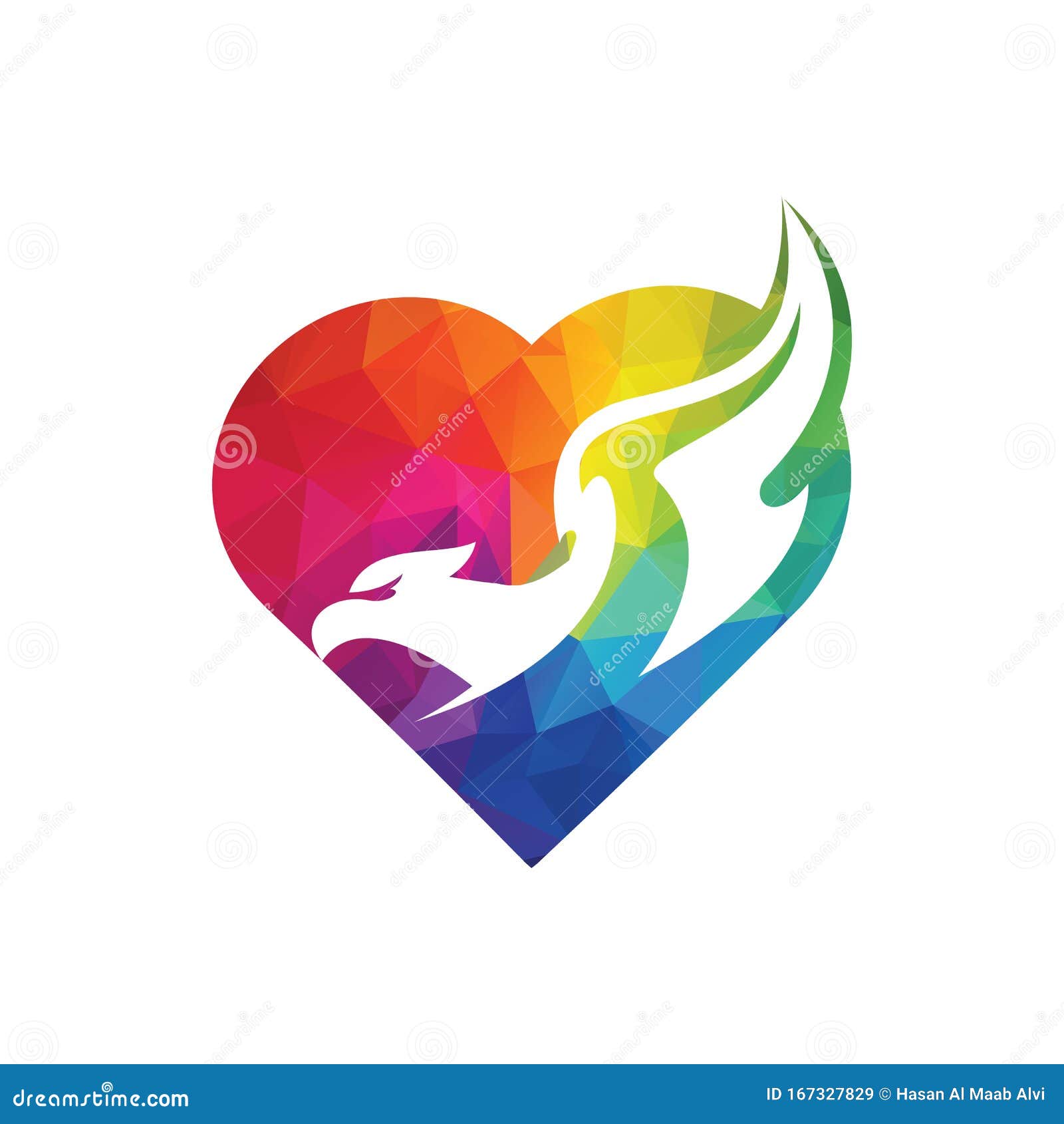Eagle Love Vector Logo Design. Stock Vector - Illustration of falcon ...