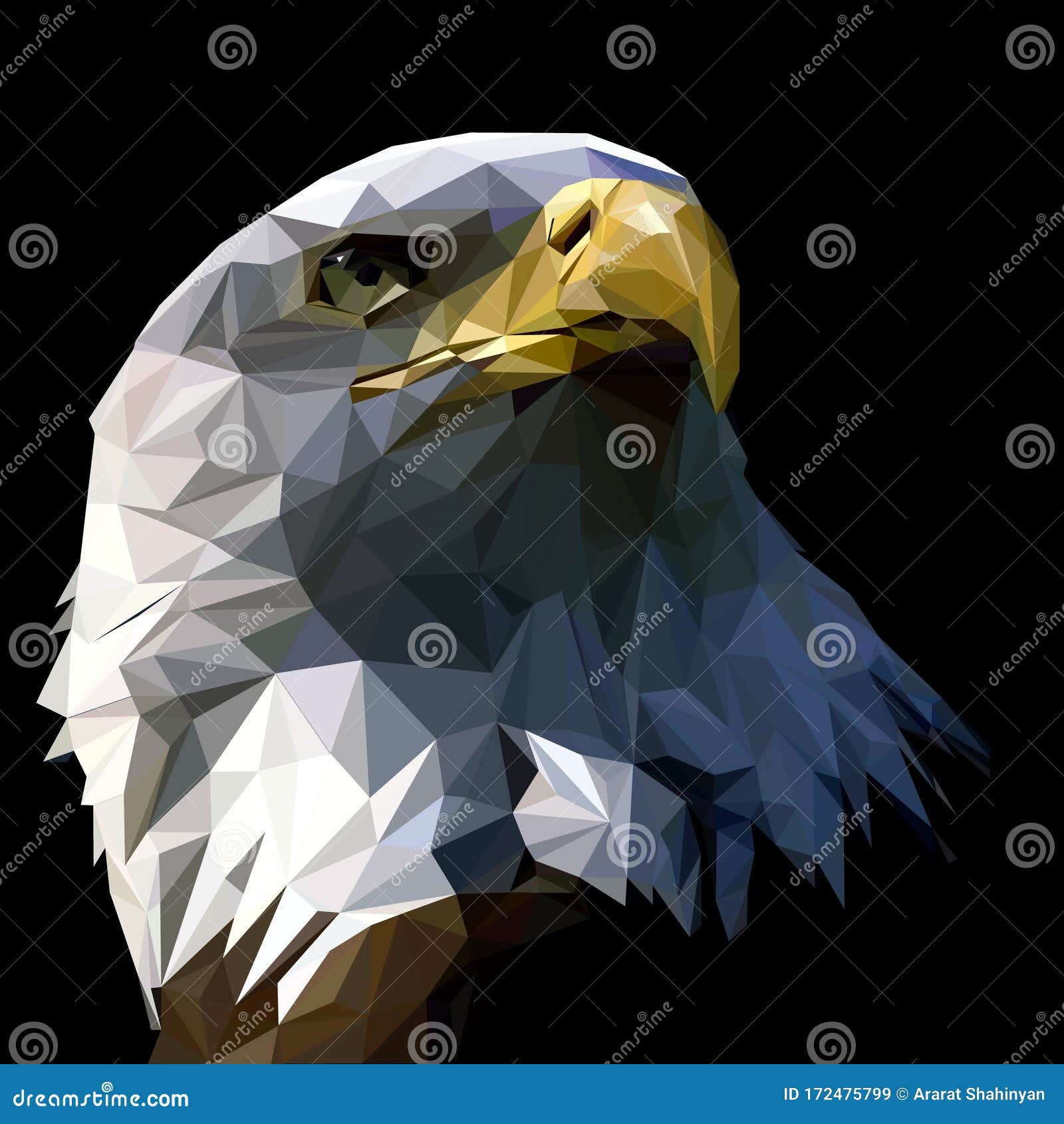 Eagle low poly stock illustration. Illustration of eagle - 172475799