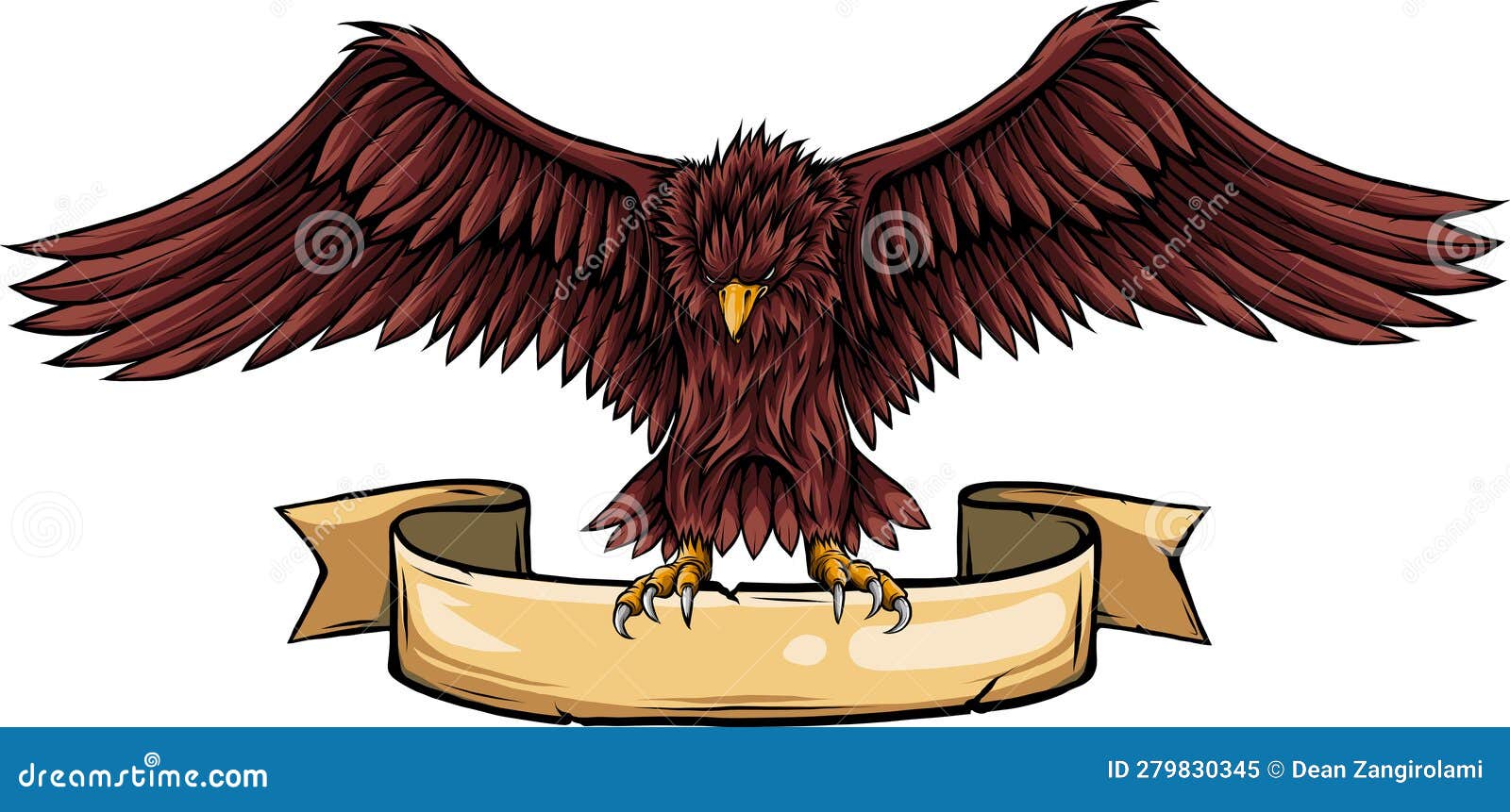Vector Illustration of Eagle Mascot Grip the Ribbon Stock Vector ...