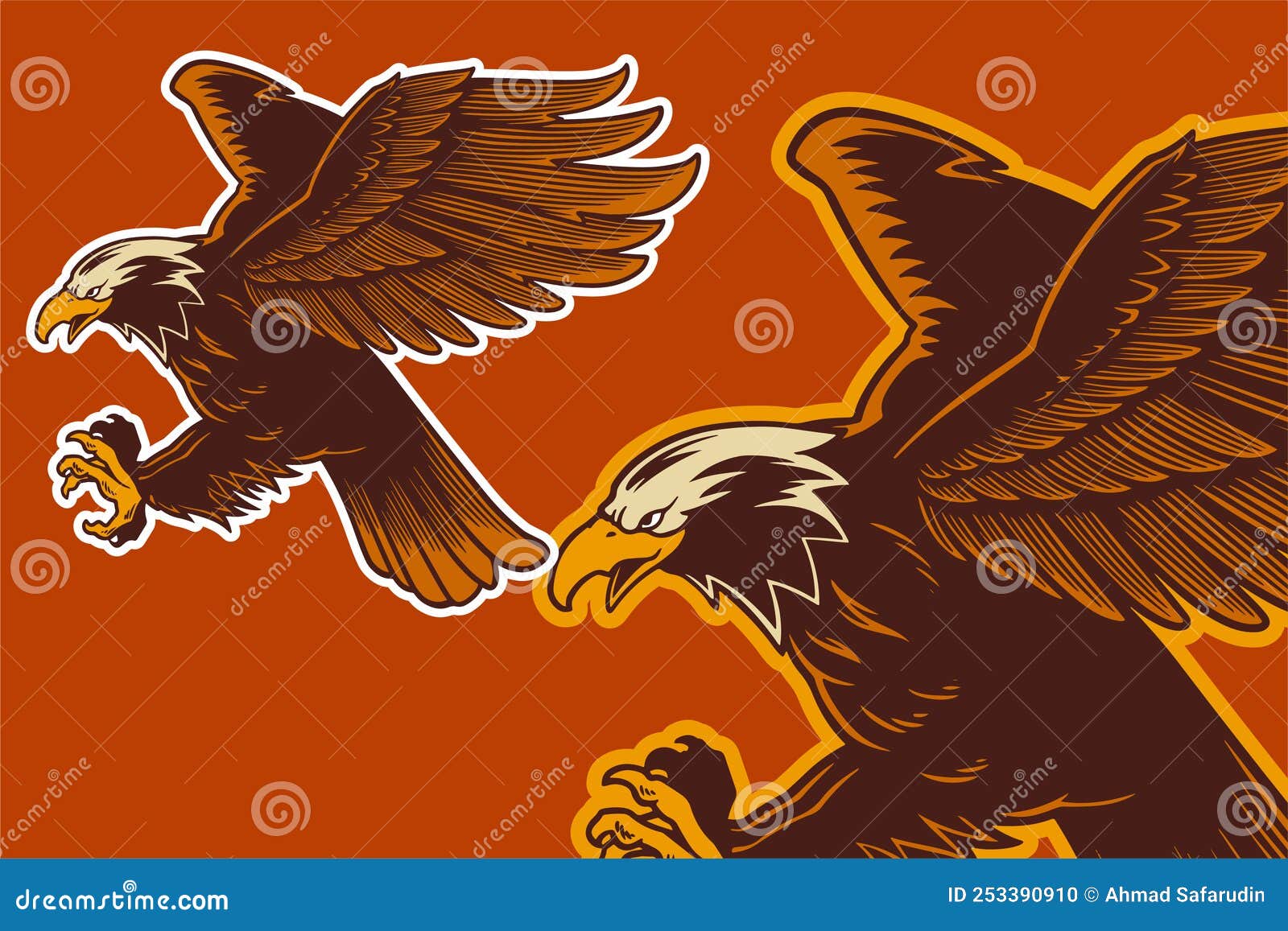 Eagle Mascot Vector Illustration Cartoon Style Stock Illustration ...