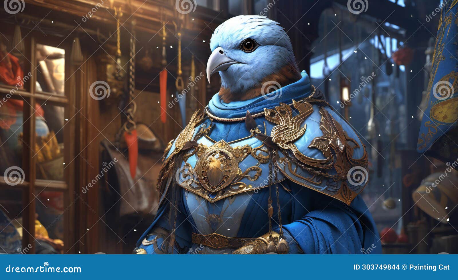 Eagle in Medieval Armor, Fantasy Illustration Stock Illustration ...