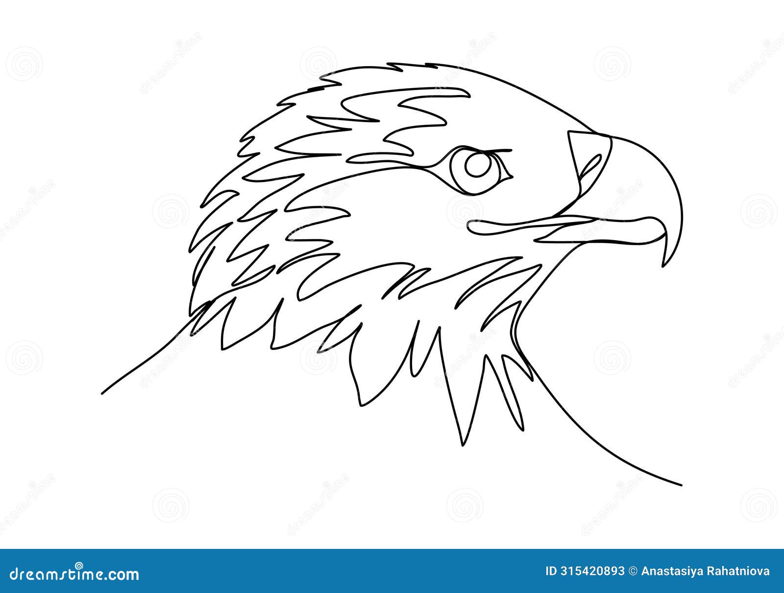 Eagle. One Line Drawing Vector Illustration Stock Vector - Illustration ...