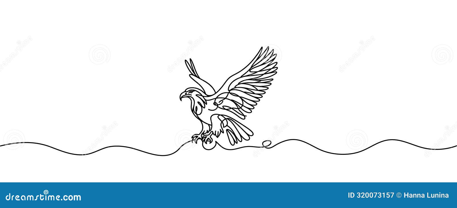 Eagle, One Line is a Solid Bird. Line Art, Outline, Single Line ...
