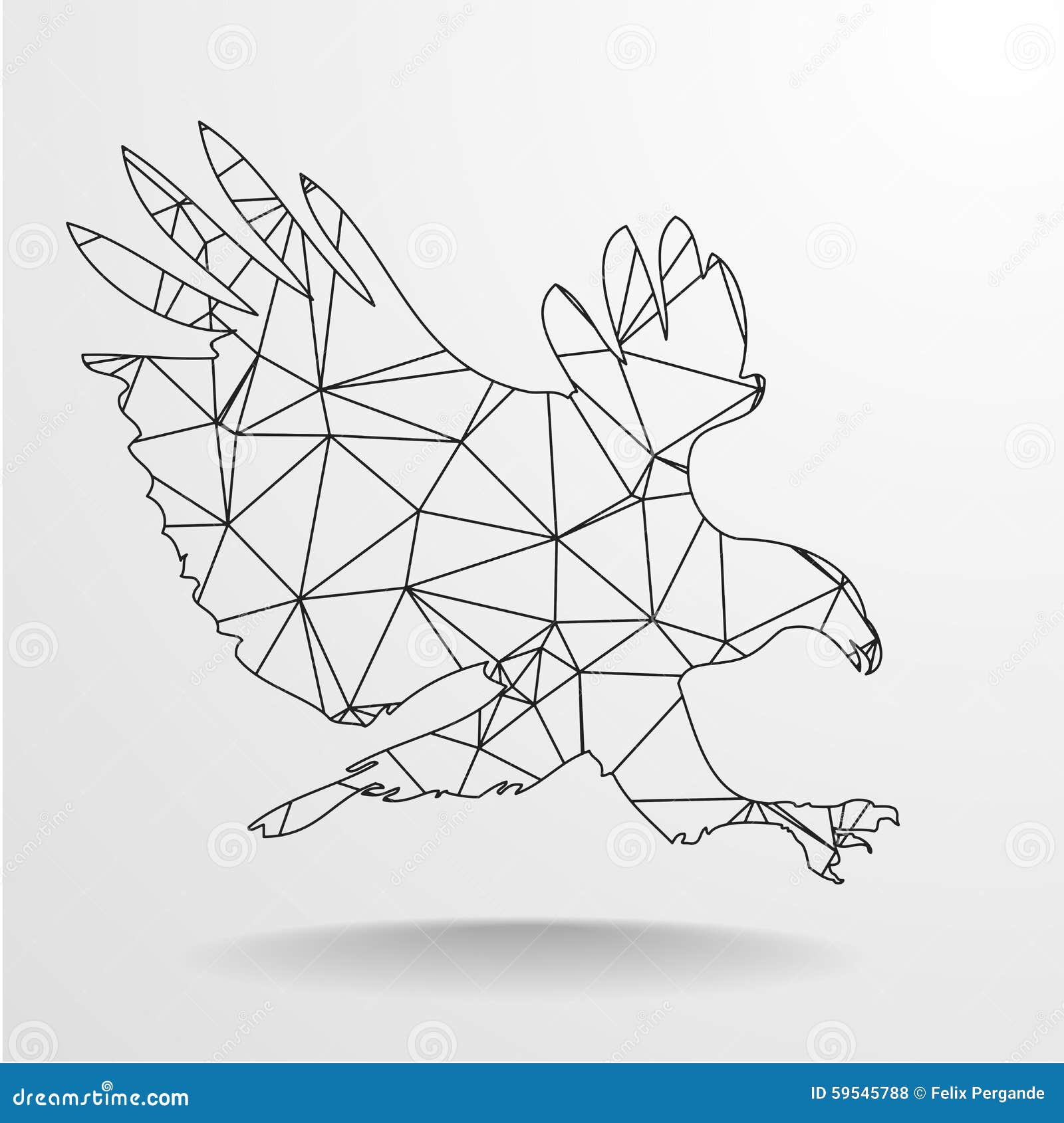 Eagle Outline poligonale illustrazione di stock. Illustrazione di ...