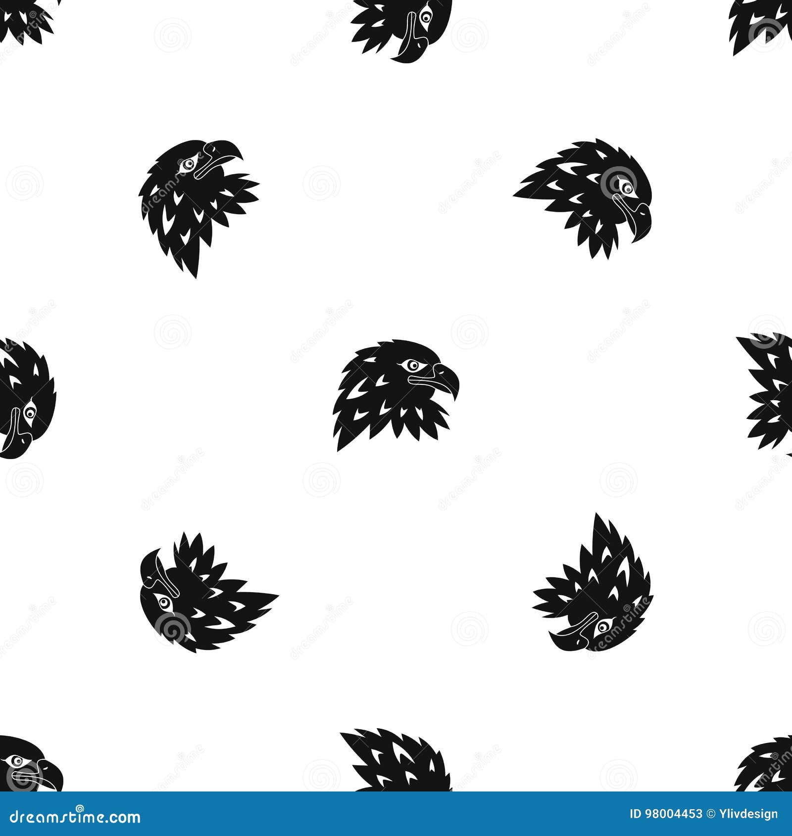 Eagle Pattern Seamless Black Stock Vector - Illustration of repeating ...