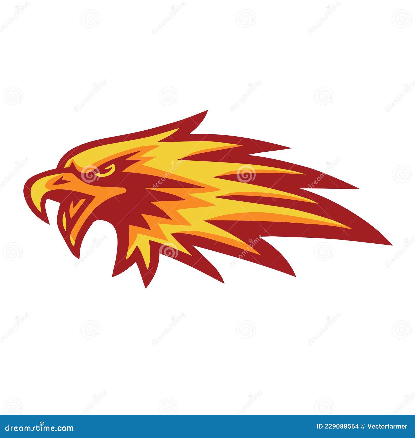 Eagle Phoenix Hawk Fire Burning Flame Logo Set Vector Esports Sport ...