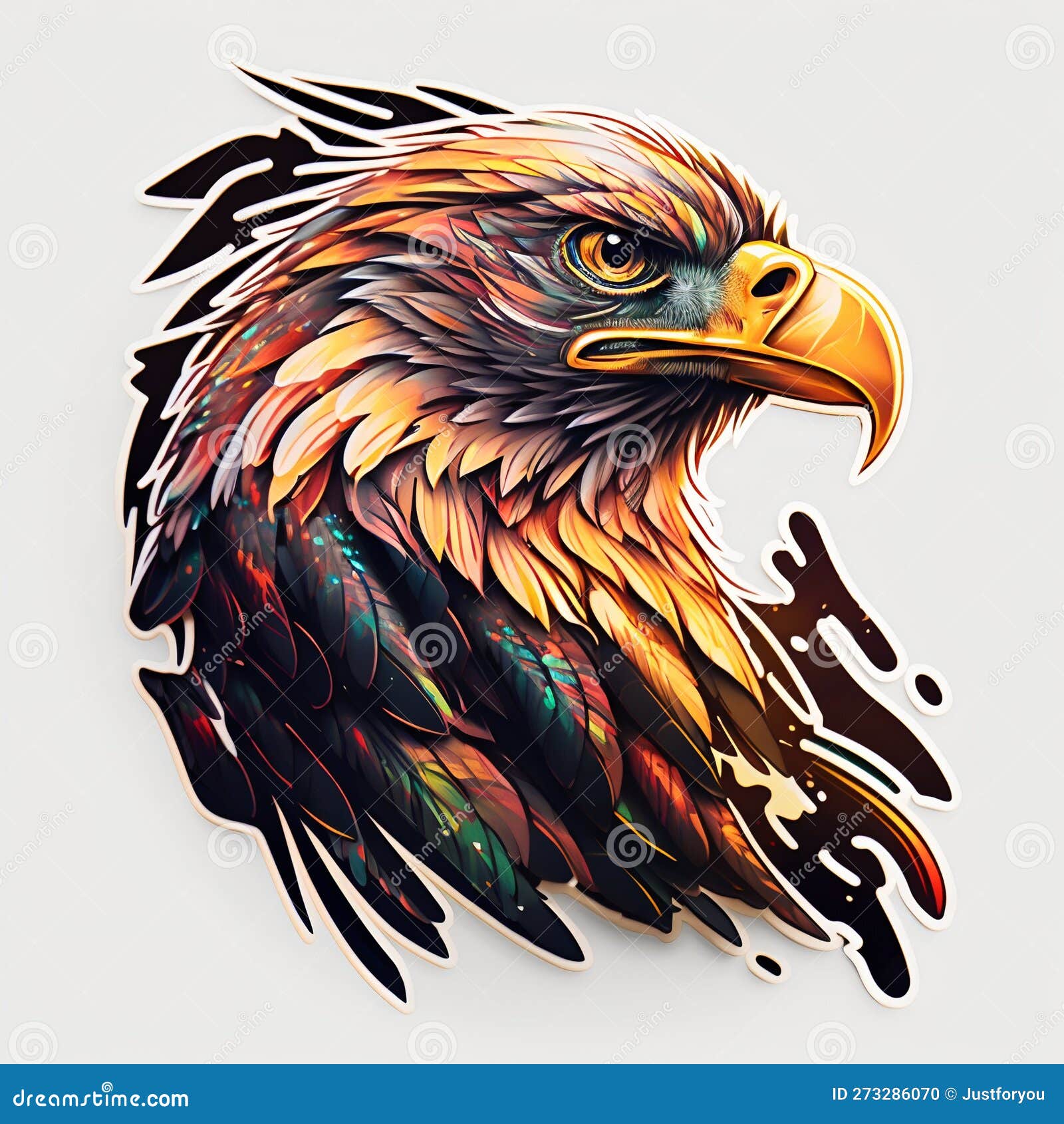 Eye Of Eagle Sticker, Eagle Logo Vector Illustration | CartoonDealer ...