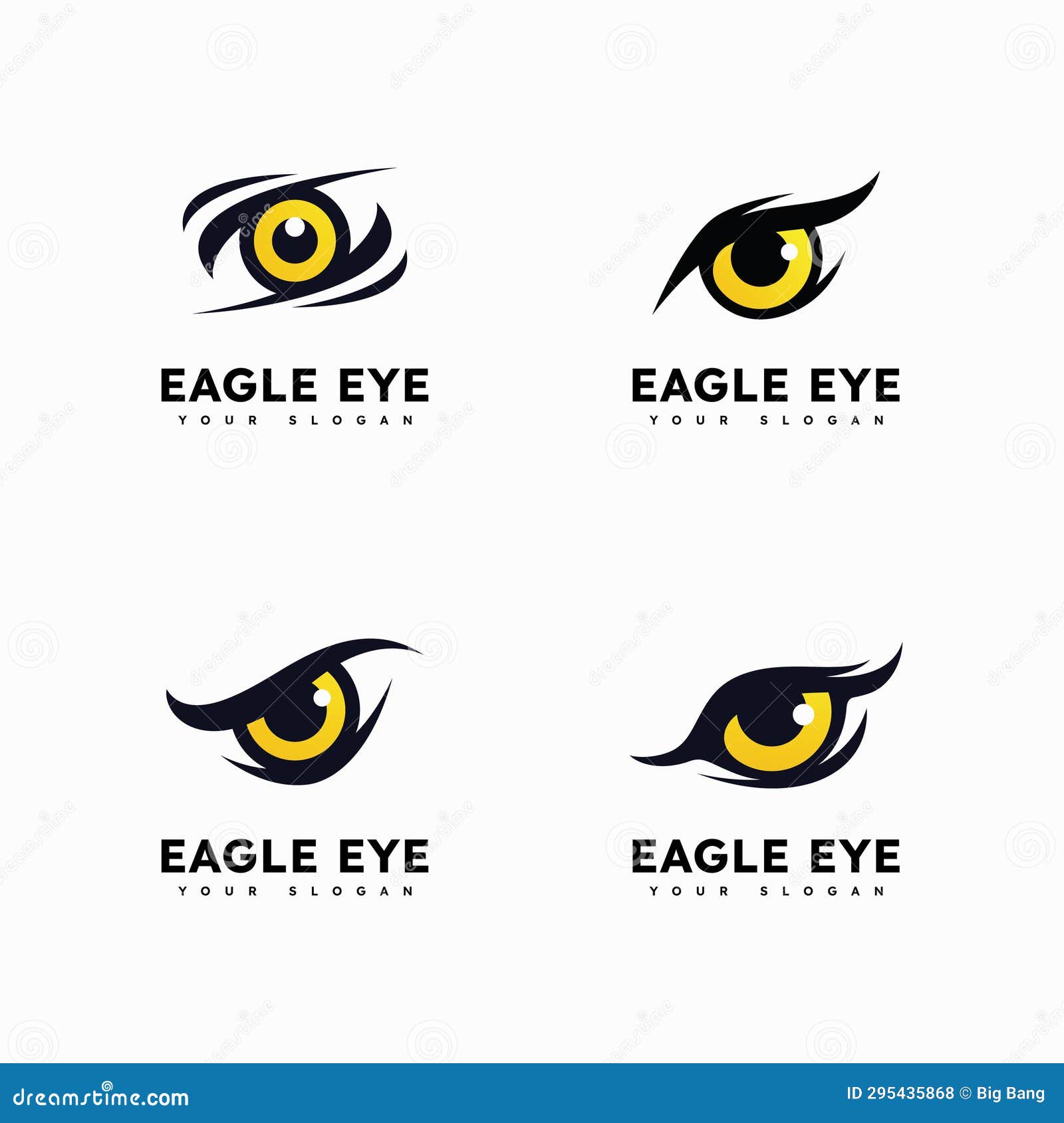 Eagle Predator Eye Falcon Bird Logo Ilustración del Vector ...