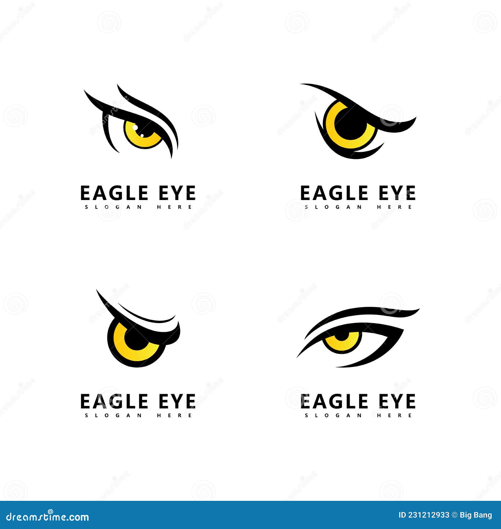 Eagle Predator Eye Falcon Bird Logo Logos Business Stock Vector ...