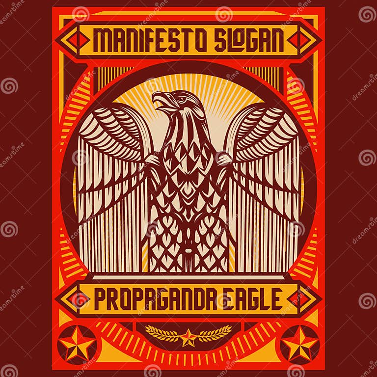 Eagle Propaganda Posters Elements Background-Satz Vektor Abbildung ...