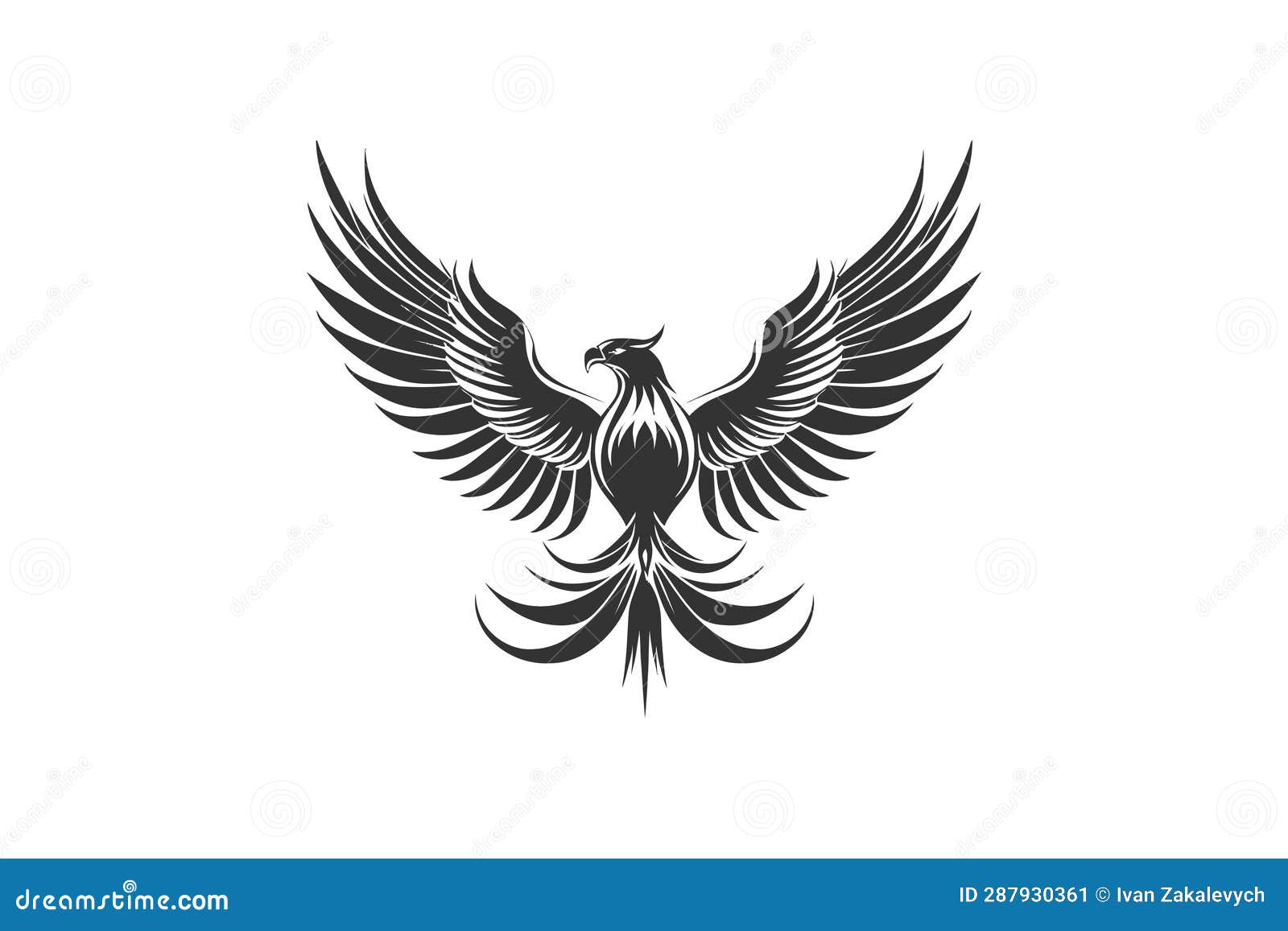 Eagle Rising Wings Logo Silhouette. Vector Illustration Design Stock ...