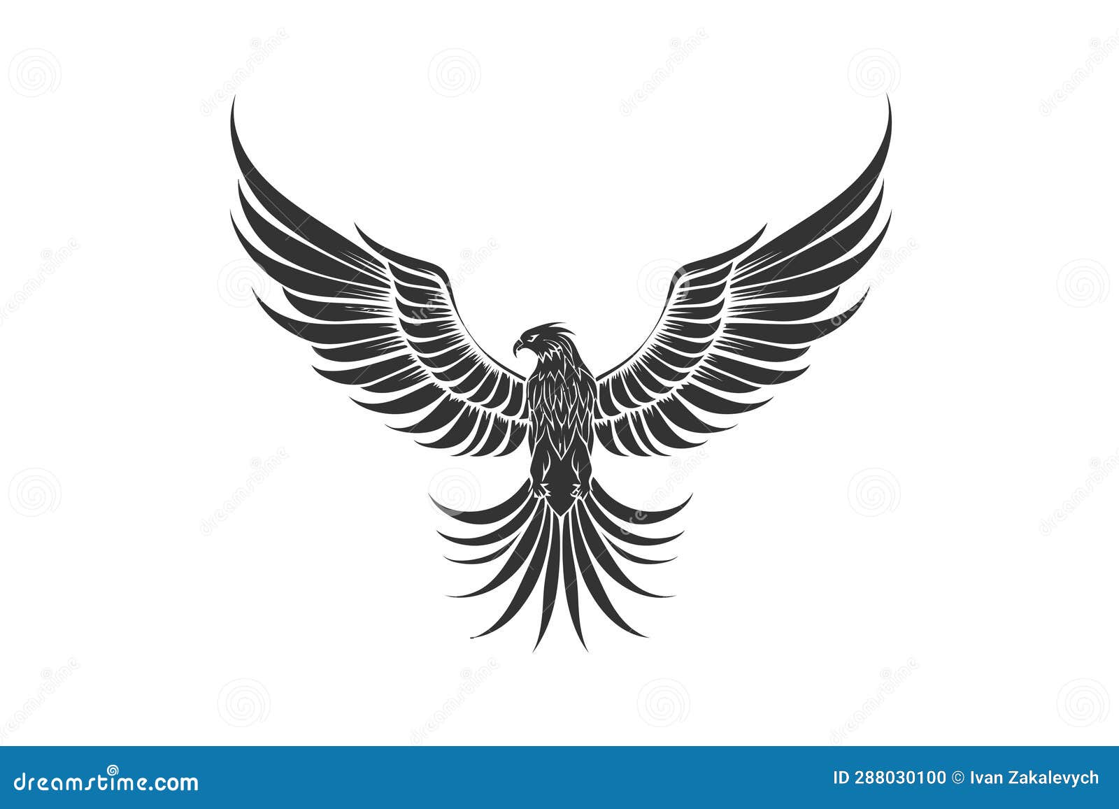 Eagle Rising Wings Logo Silhouette. Vector Illustration Design Stock ...