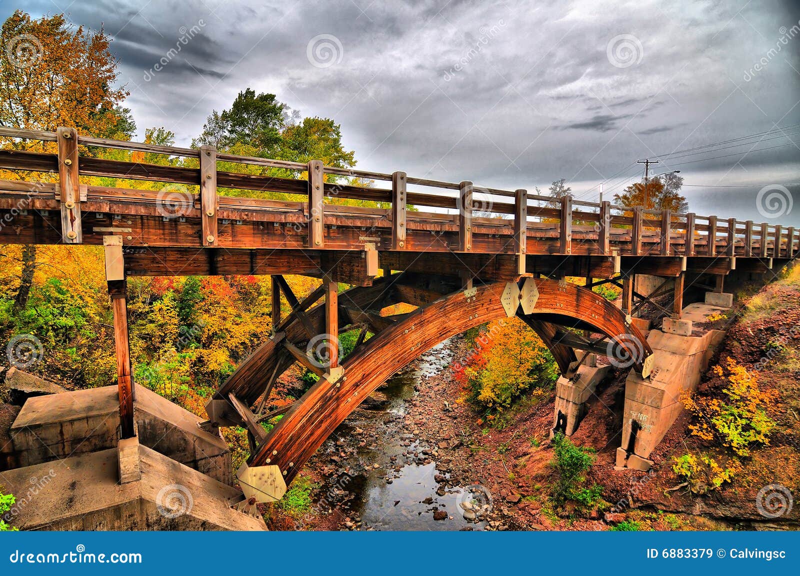 Eagle River Bridge stock image. Image of autumn, wooden - 6883379