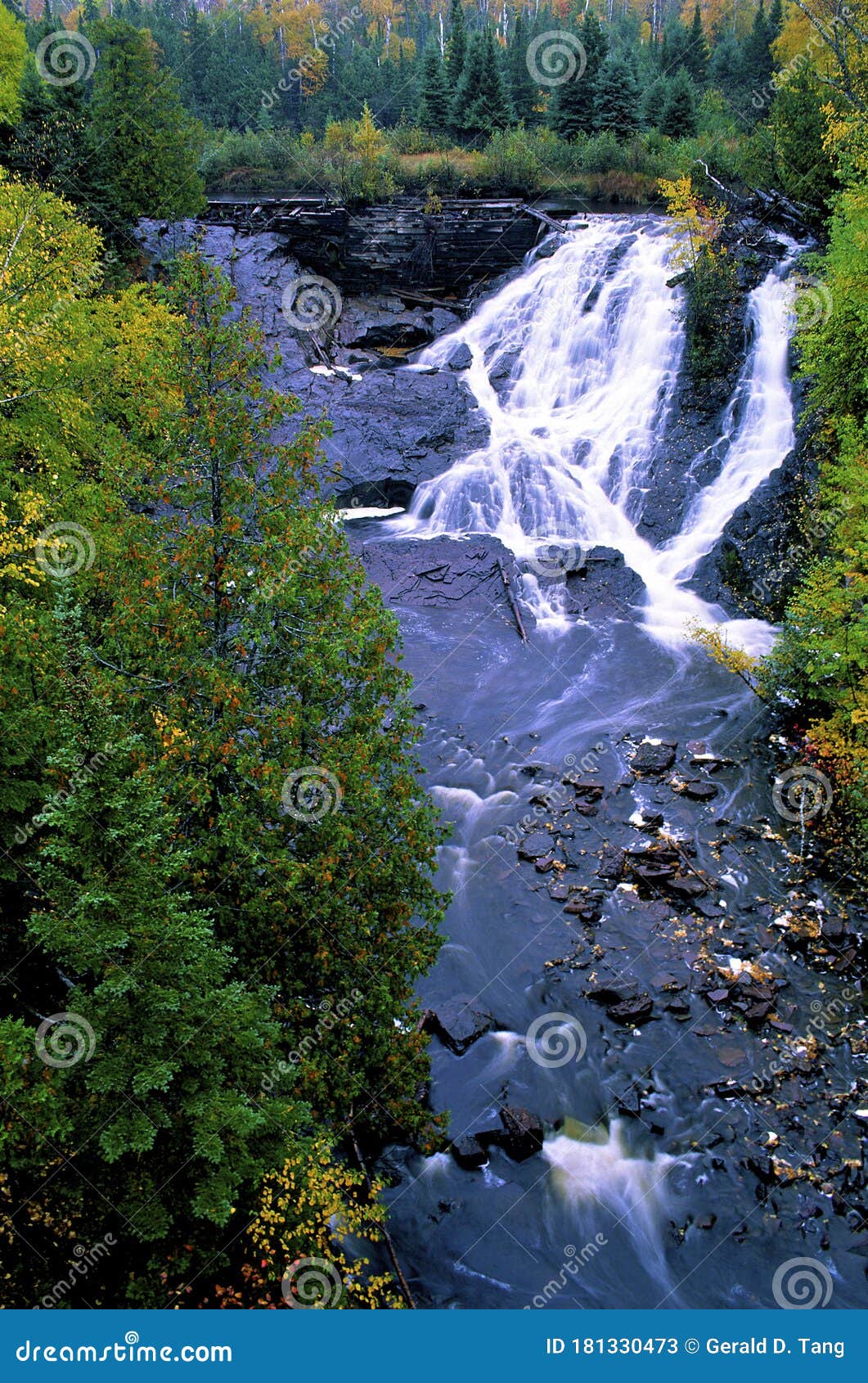Eagle River Falls 53003 stock image. Image of peninsula - 181330473