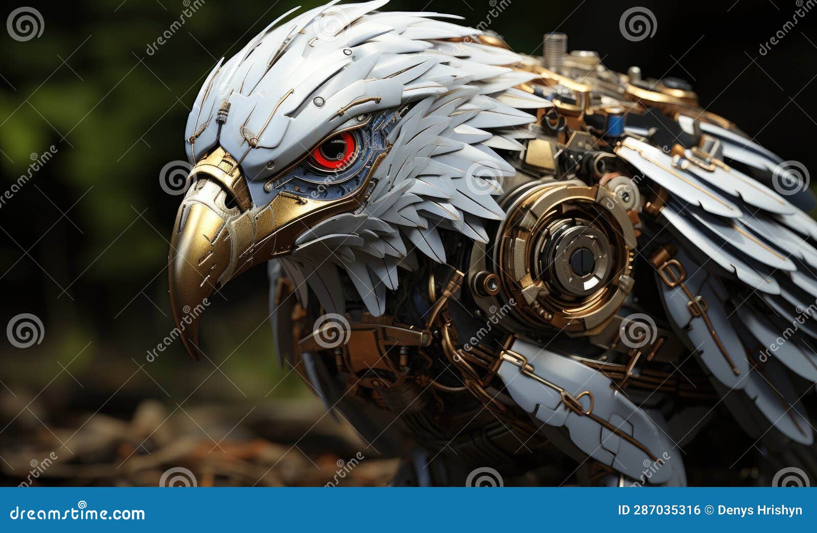 The Eagle Robot S Sharp Metallic Talons Gripped Onto the Branch ...