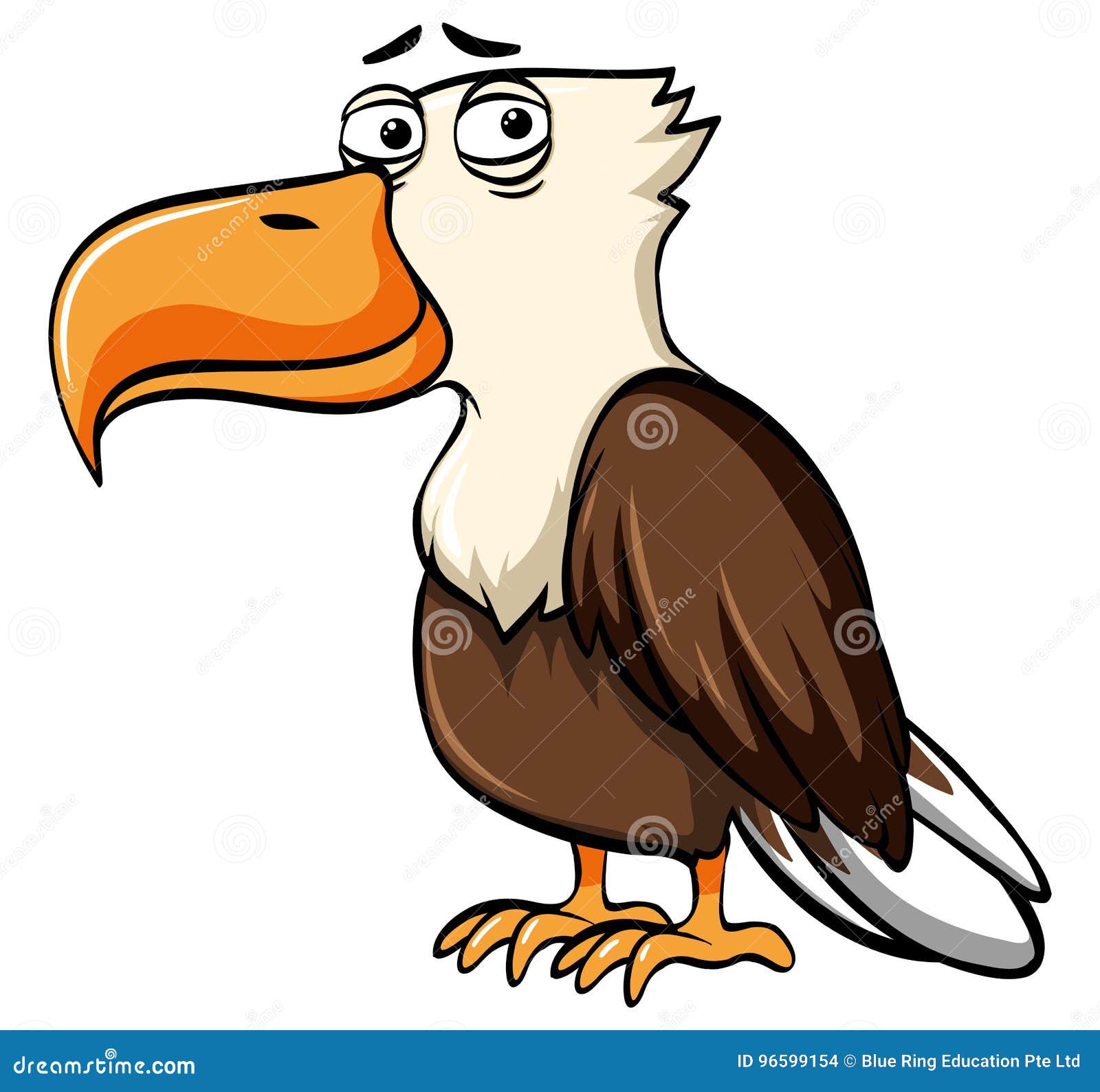 Eagle with sad face stock vector. Illustration of feeling - 96599154