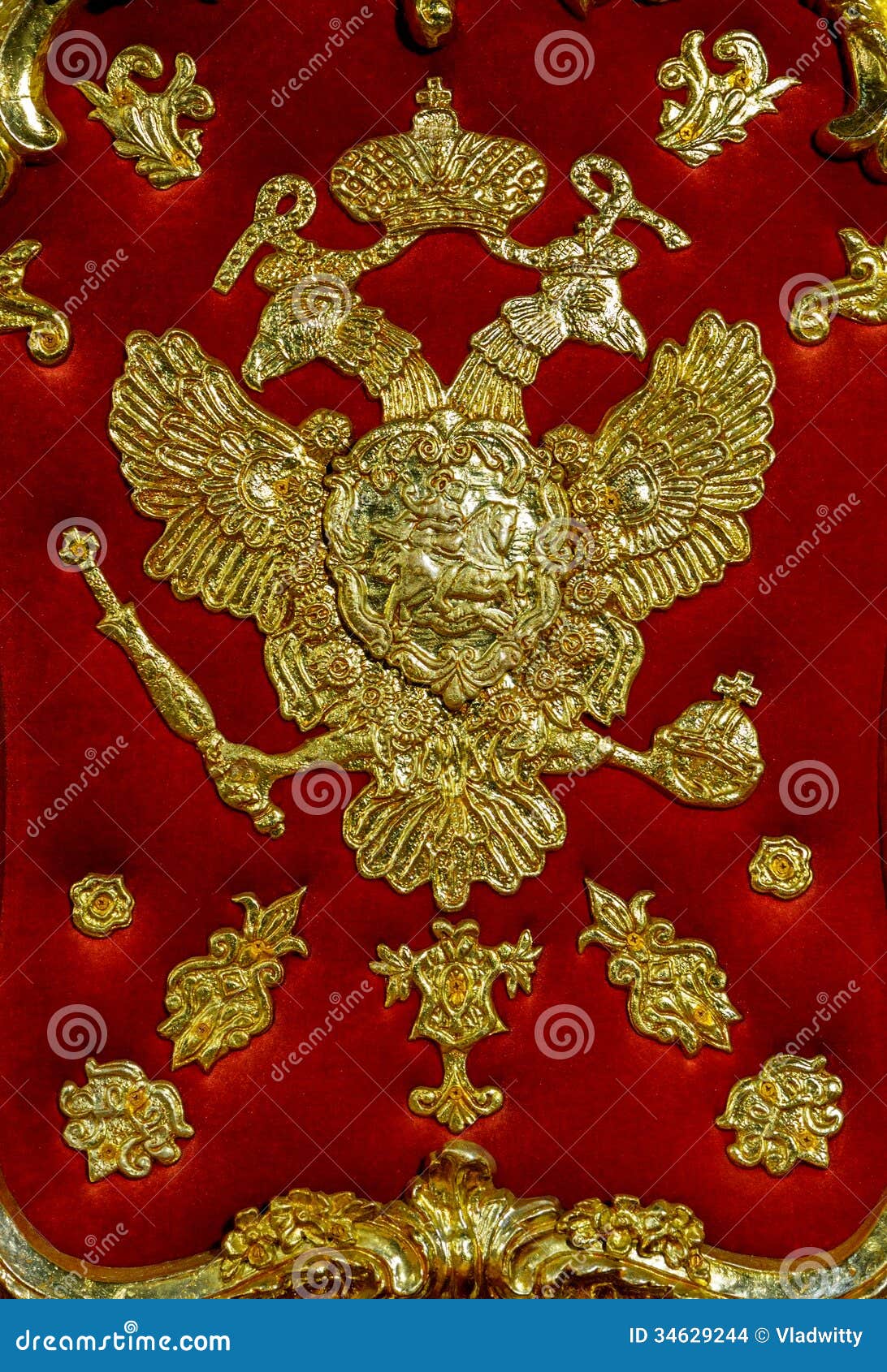 Eagle with scepter and orb stock photo. Image of heraldic - 34629244