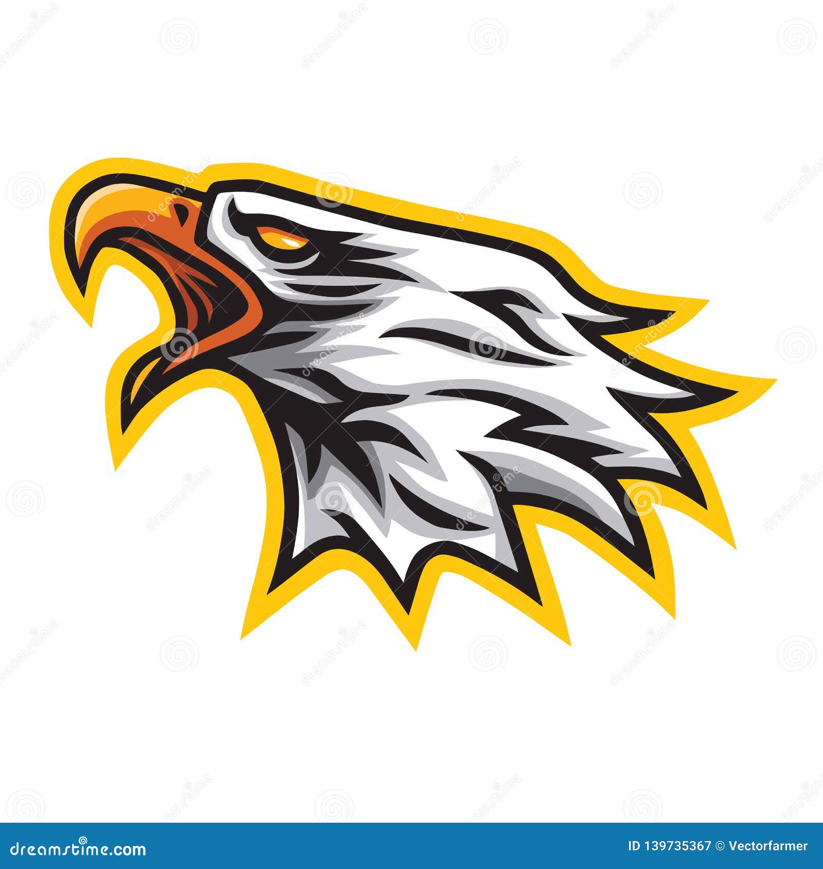 Eagle Scream Mascot Vector Logo Sign Stock Vector - Illustration of ...
