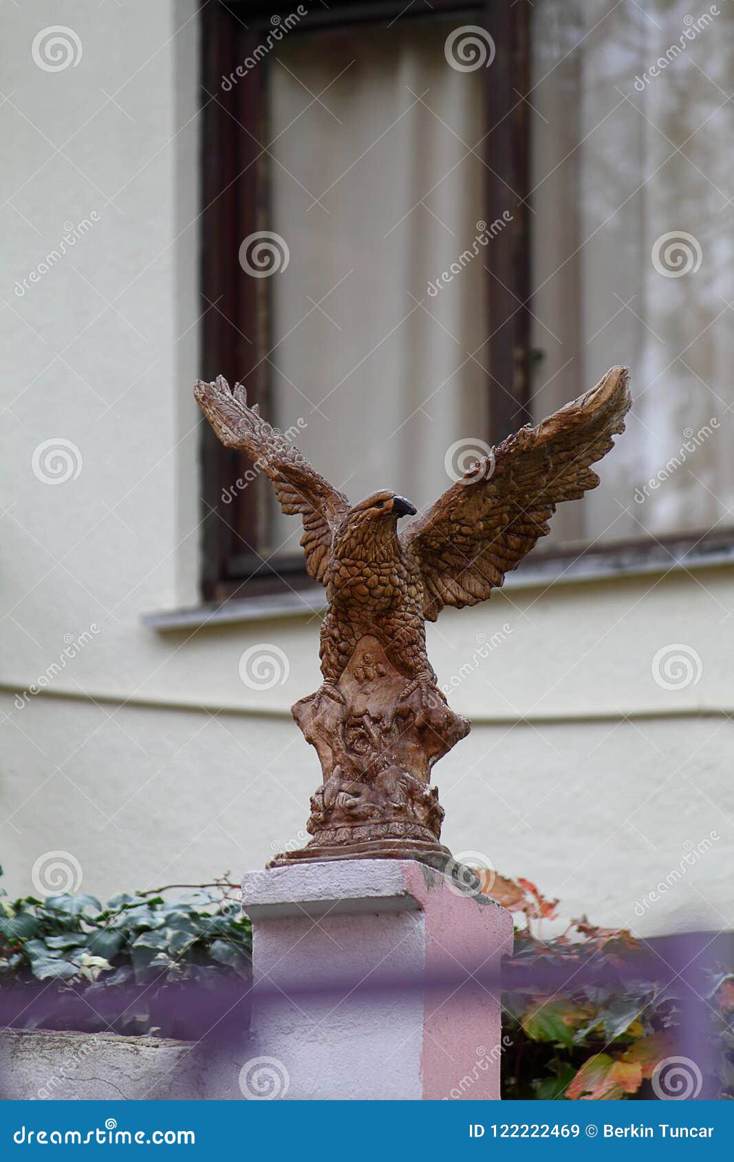 Eagle Sculpture in Front of the House Stock Image - Image of metal ...