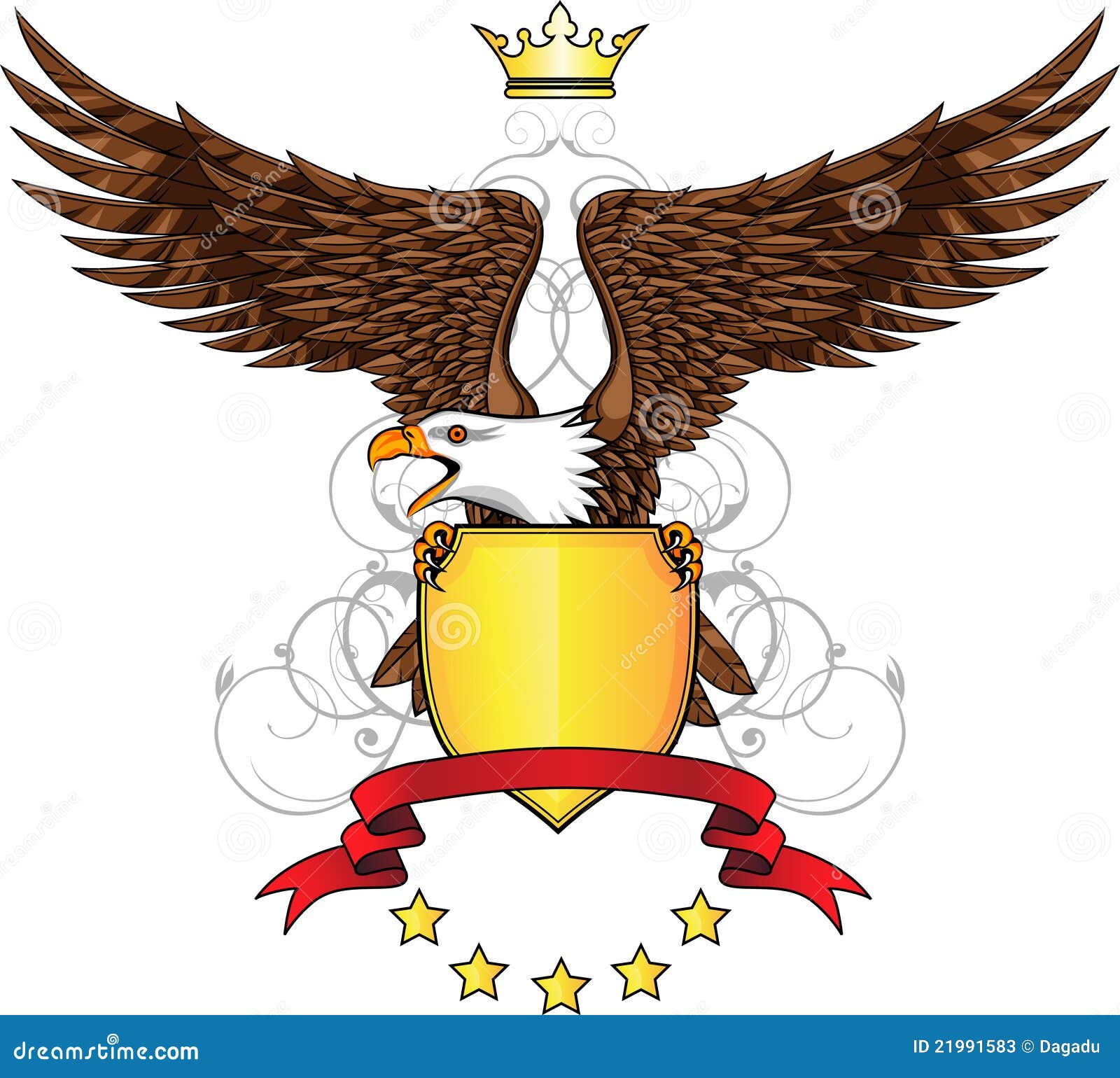 Eagle with shield stock vector. Illustration of king - 21991583