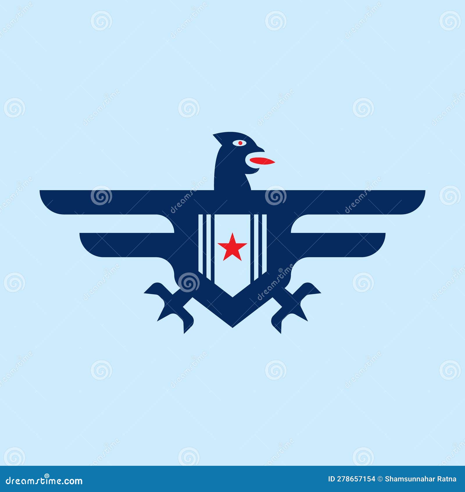 Eagle Shield Badge Vector Logo with Star Stock Vector - Illustration of ...