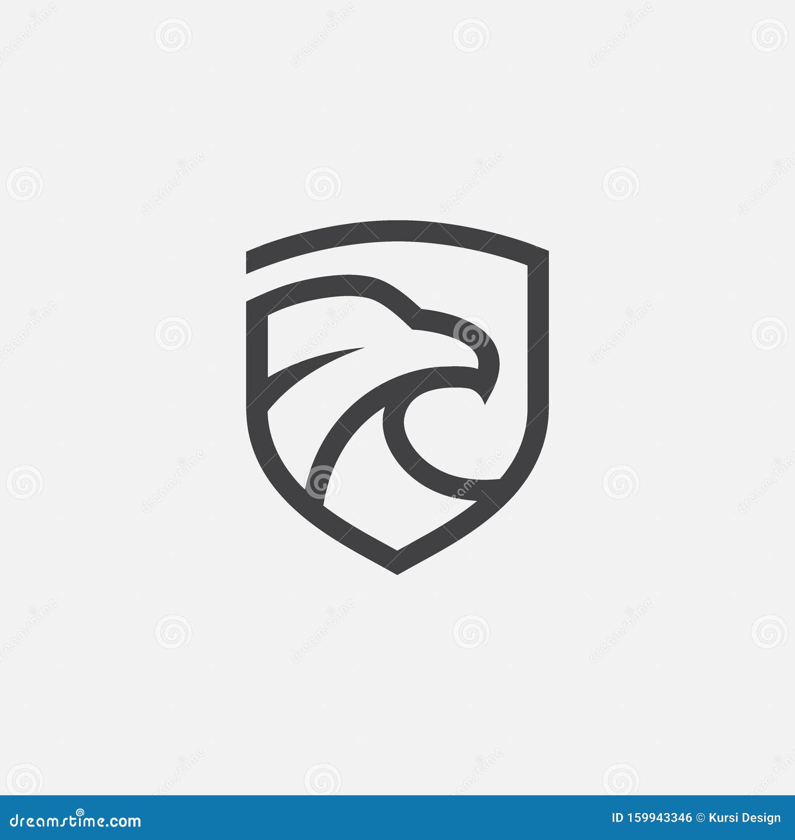 Eagle Shield Icon Design Linear Style Stock Illustration - Illustration ...