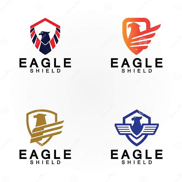 Eagle Shield Logo Design, Hawk Head Vector Emblem Logo Element, Bird ...