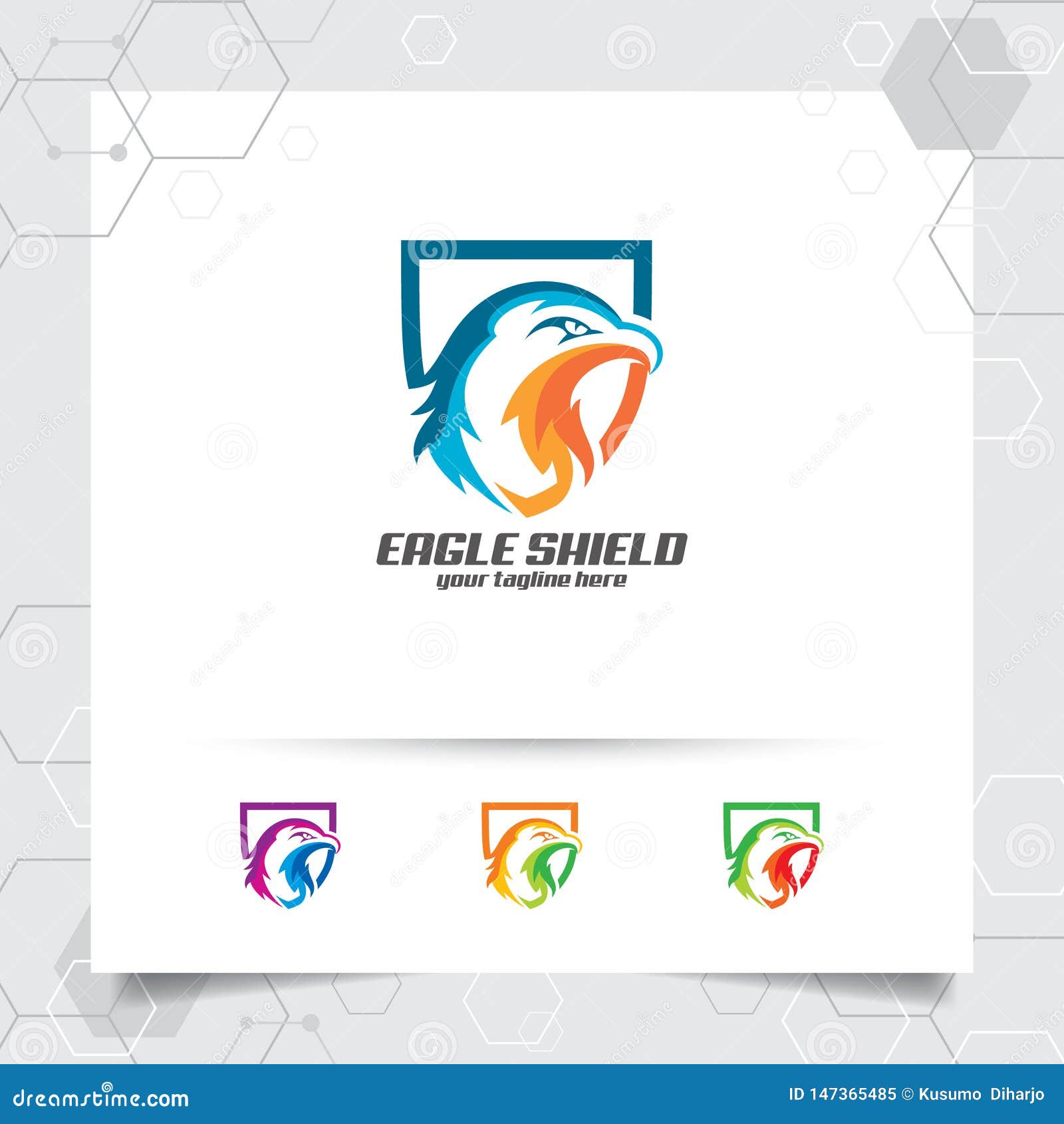 Eagle Shield Logo Vector Design With Concept Of Security Guard And ...