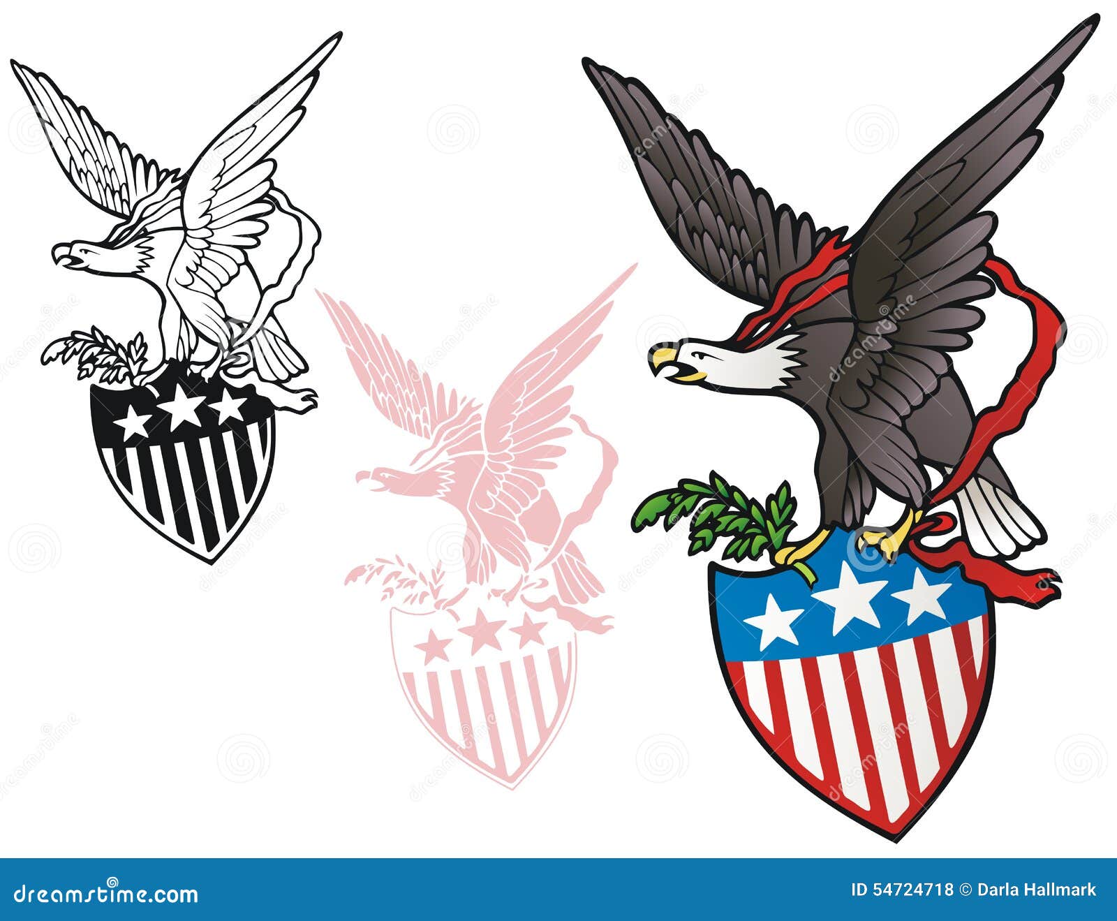 Eagle with shield stock vector. Illustration of freedom - 54724718