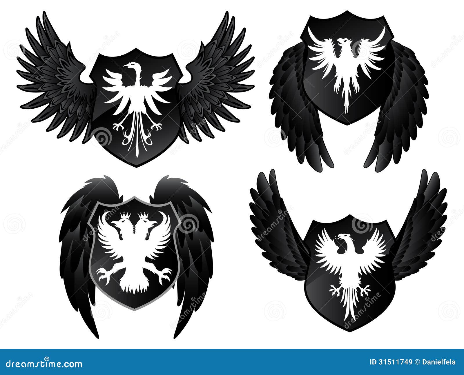 Eagle Shields stock vector. Illustration of painting - 31511749