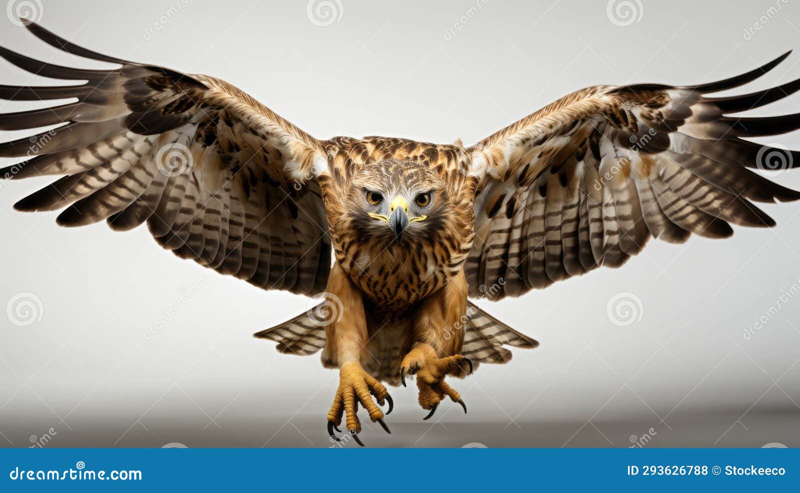 Intense Movement: Realistic Photo of Hawk in Flight with White ...