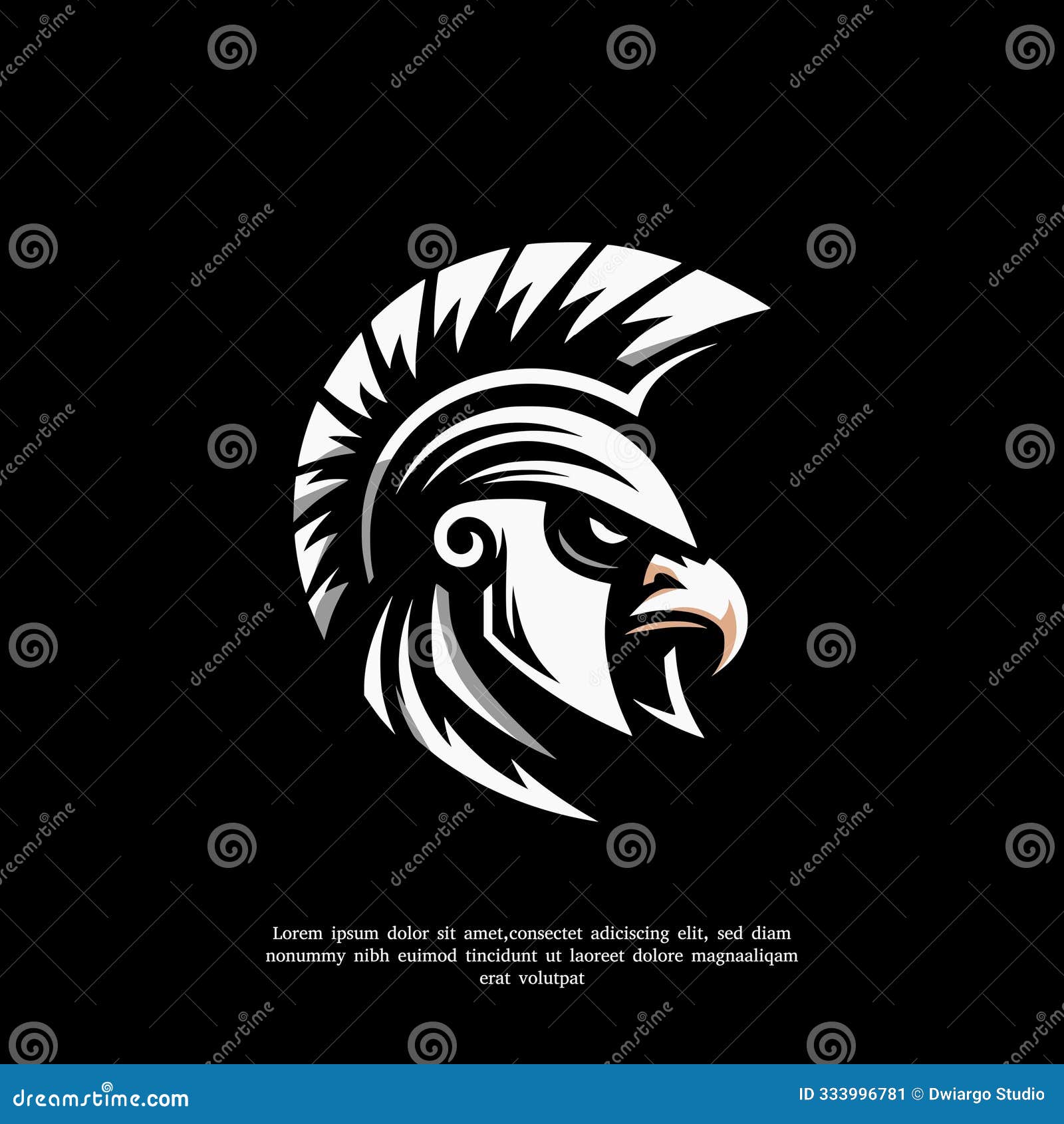 Eagle Spartan Silhouette Vector Logo Design Stock Vector - Illustration ...