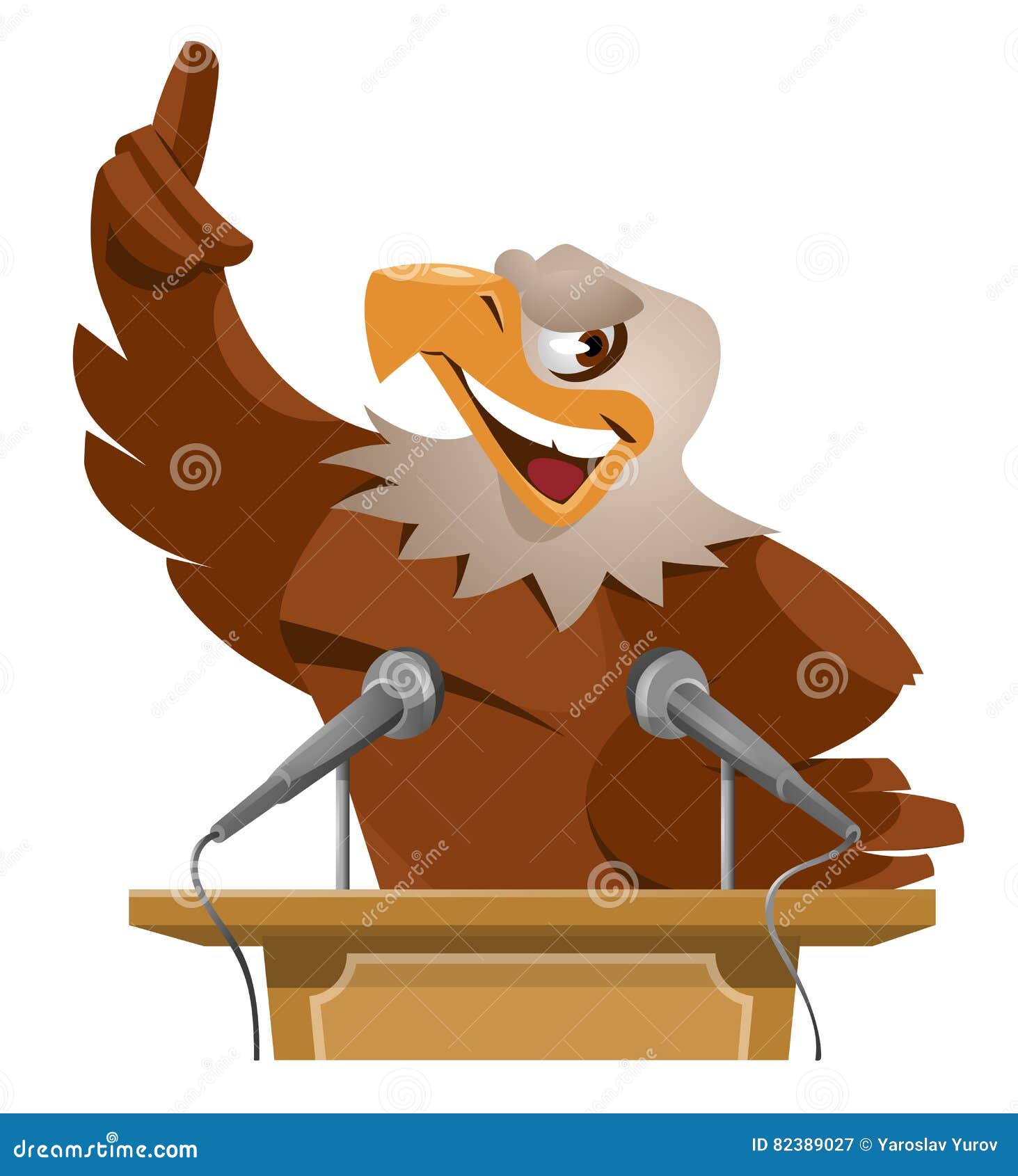 Eagle speak from tribune stock vector. Illustration of conference ...