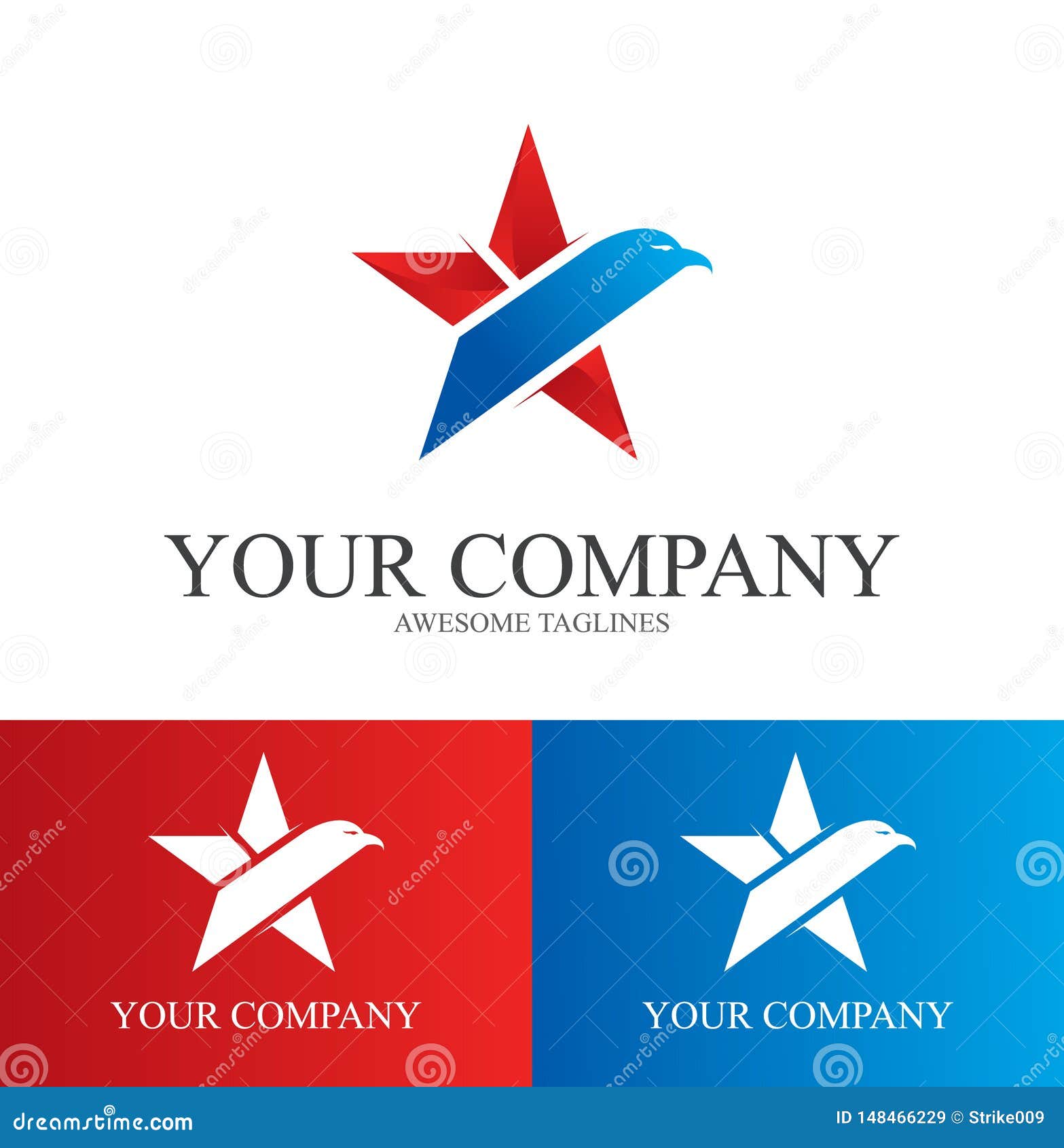 Eagle Star Logo Design Template Flat Style Design. Vector Illustration ...