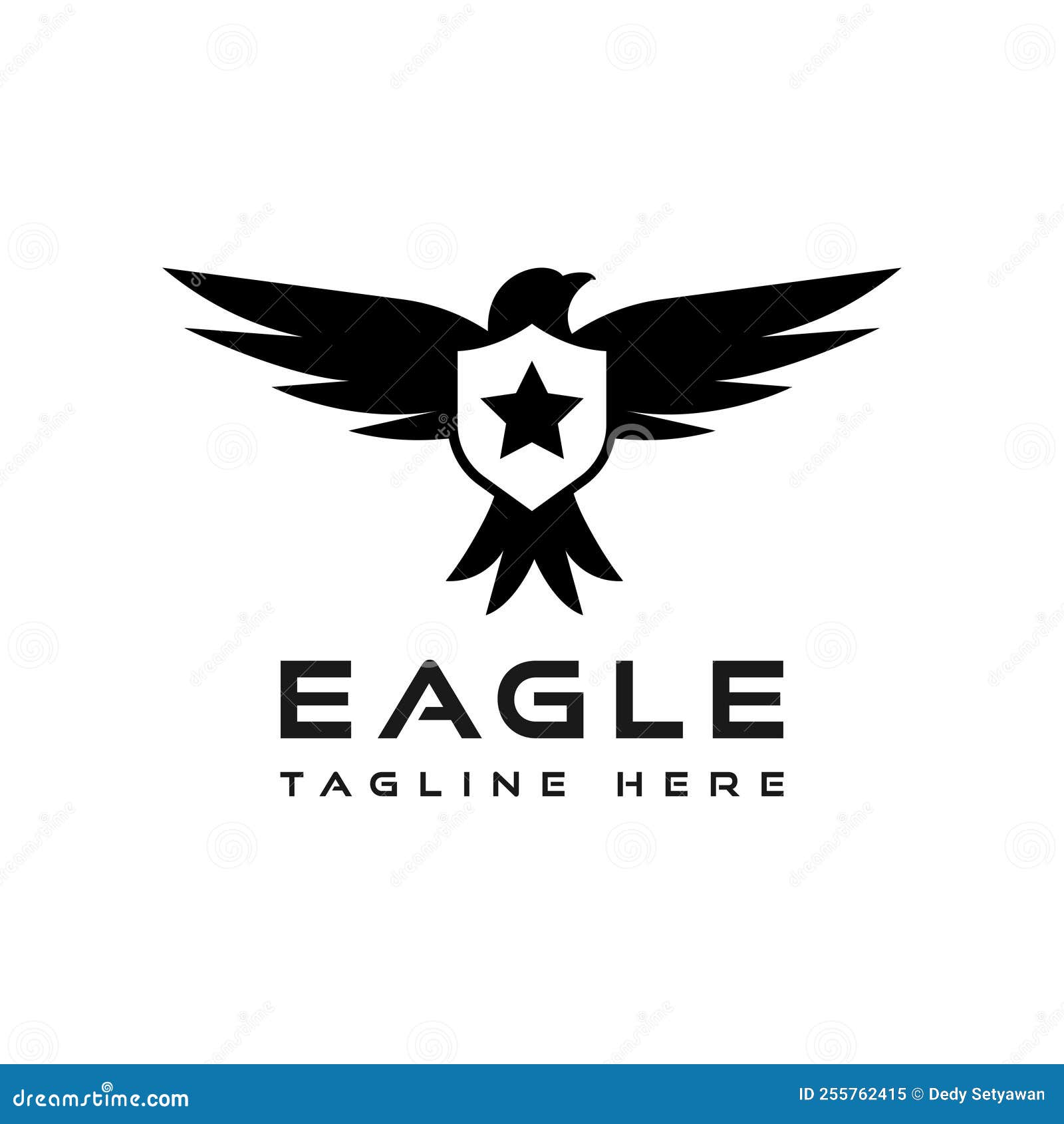 Eagle star shield logo stock vector. Illustration of freedom - 255762415