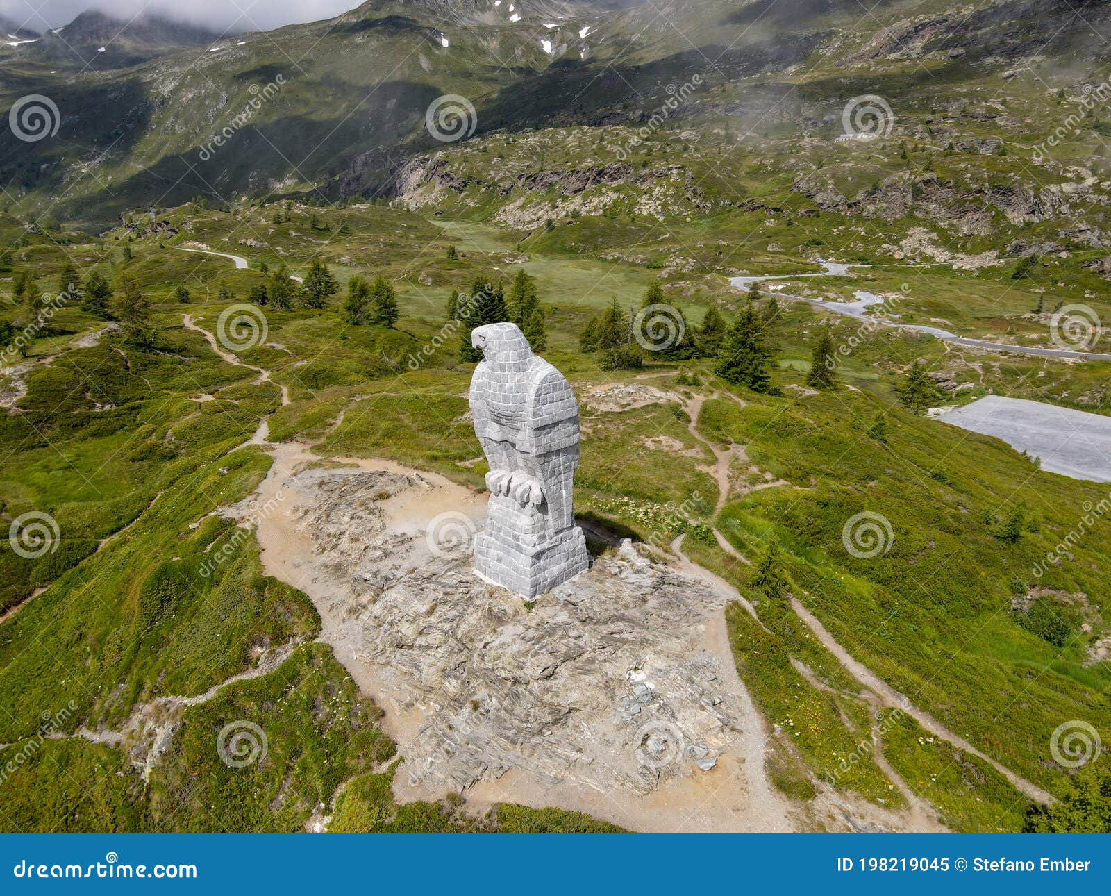 The Eagle Statue on the Simplon Pass in the Alps Stock Image - Image of ...